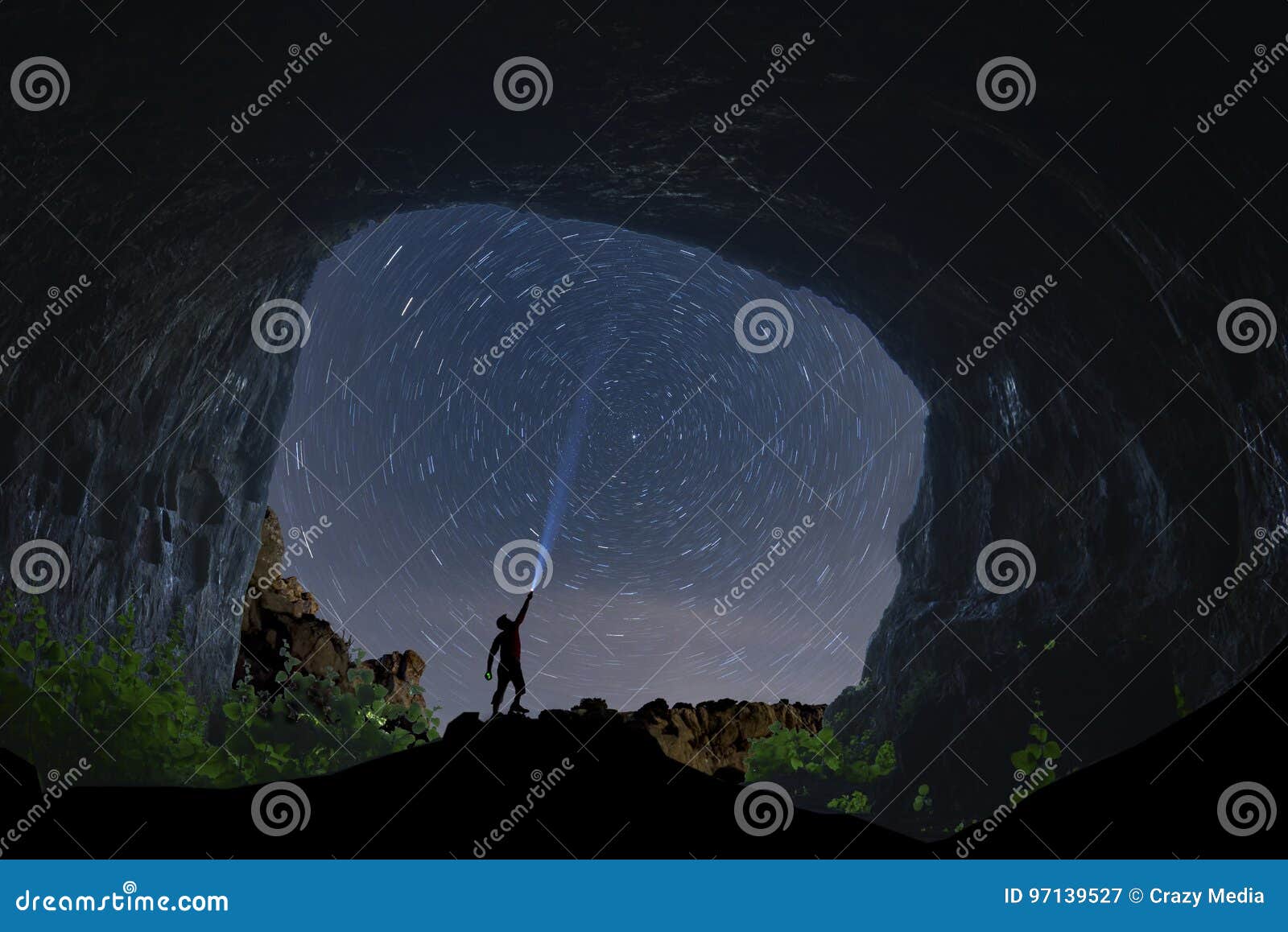 Cave Love and Night Long Exposure Stock Image - Image of cavern ...