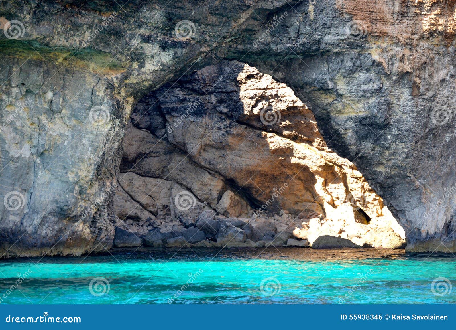 Cave in Malta stock photo. Image of landscape, green - 55938346