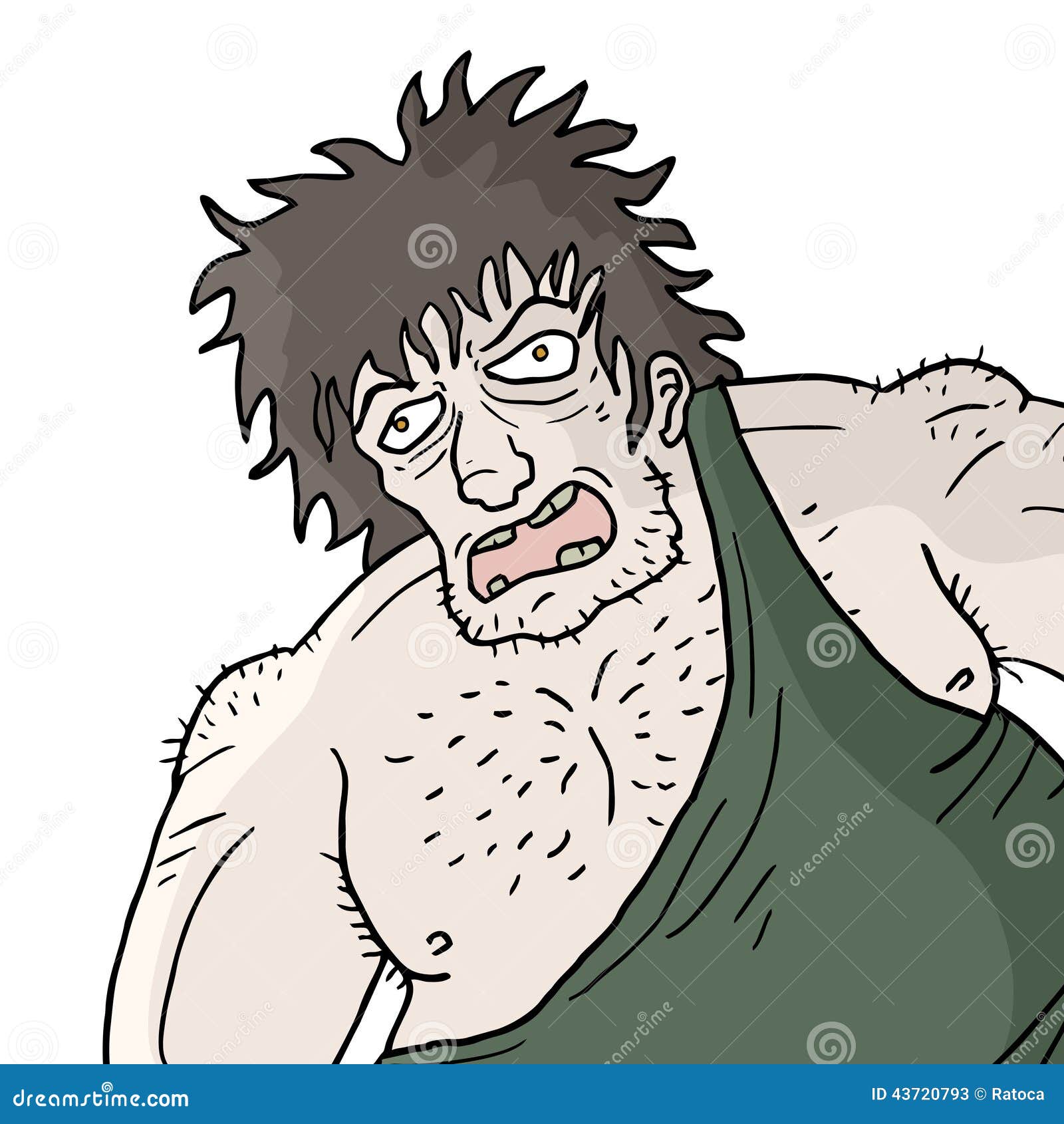 Cave man stock vector. Illustration of comic, hairy, person - 43720793