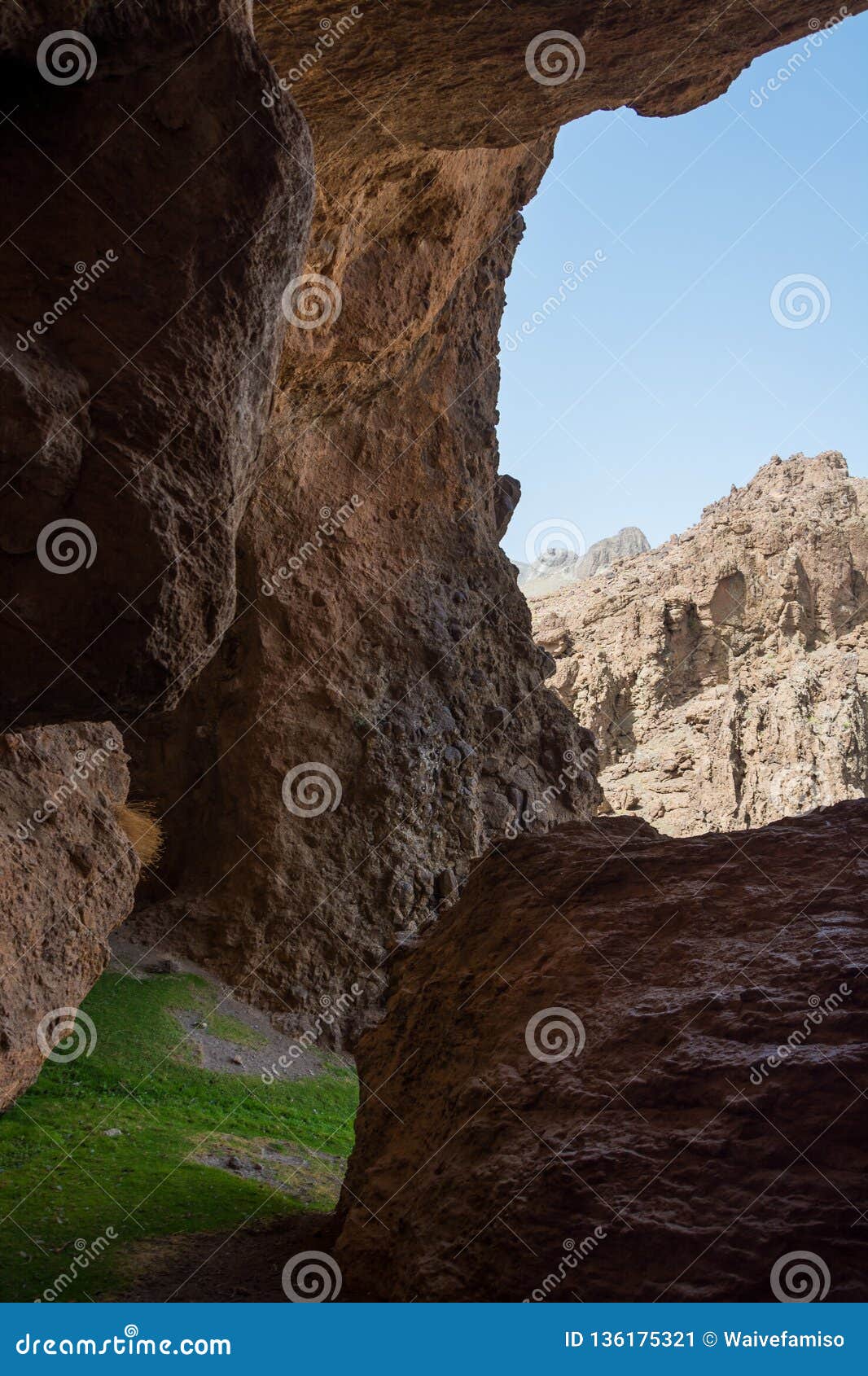Cave in Morroco rocks stock image. Image of rock, formation - 136175321