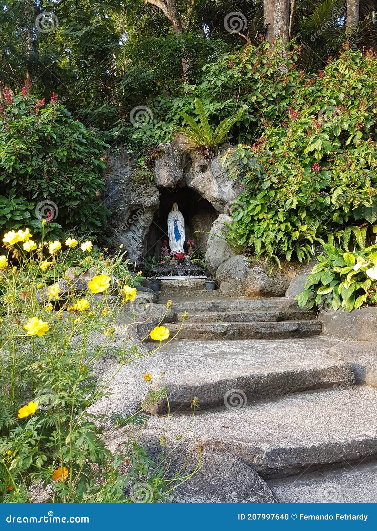 Cave Mother mary stock photo. Image of cave, catholic - 207997640