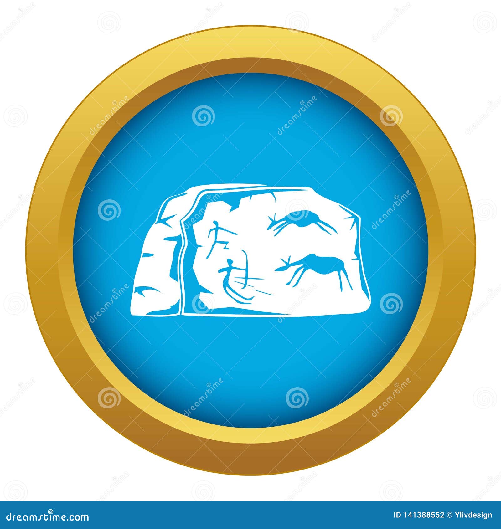 Cave Painting Icon Blue Vector Isolated Stock Vector - Illustration of ...