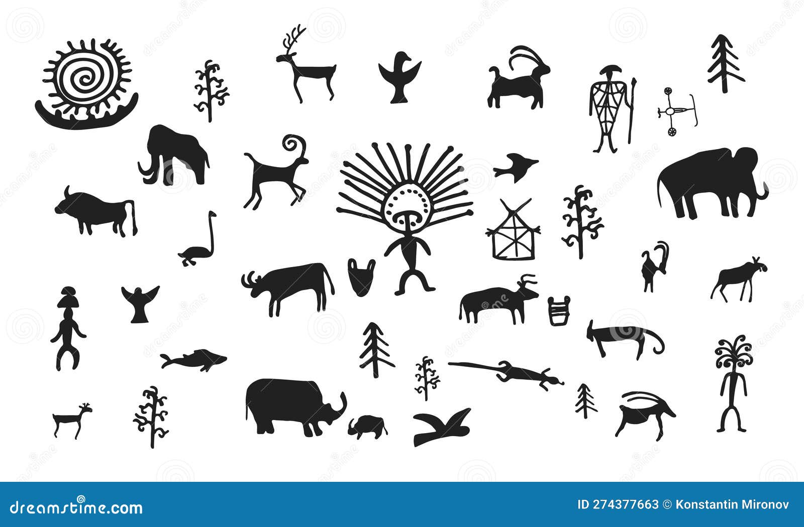 Cave Painting Prehistoric Rock Art Hand Drawn Sketch Style Vector ... Cave Painting Prehistoric Rock Art Hand Drawn Sketch Style Vector ...