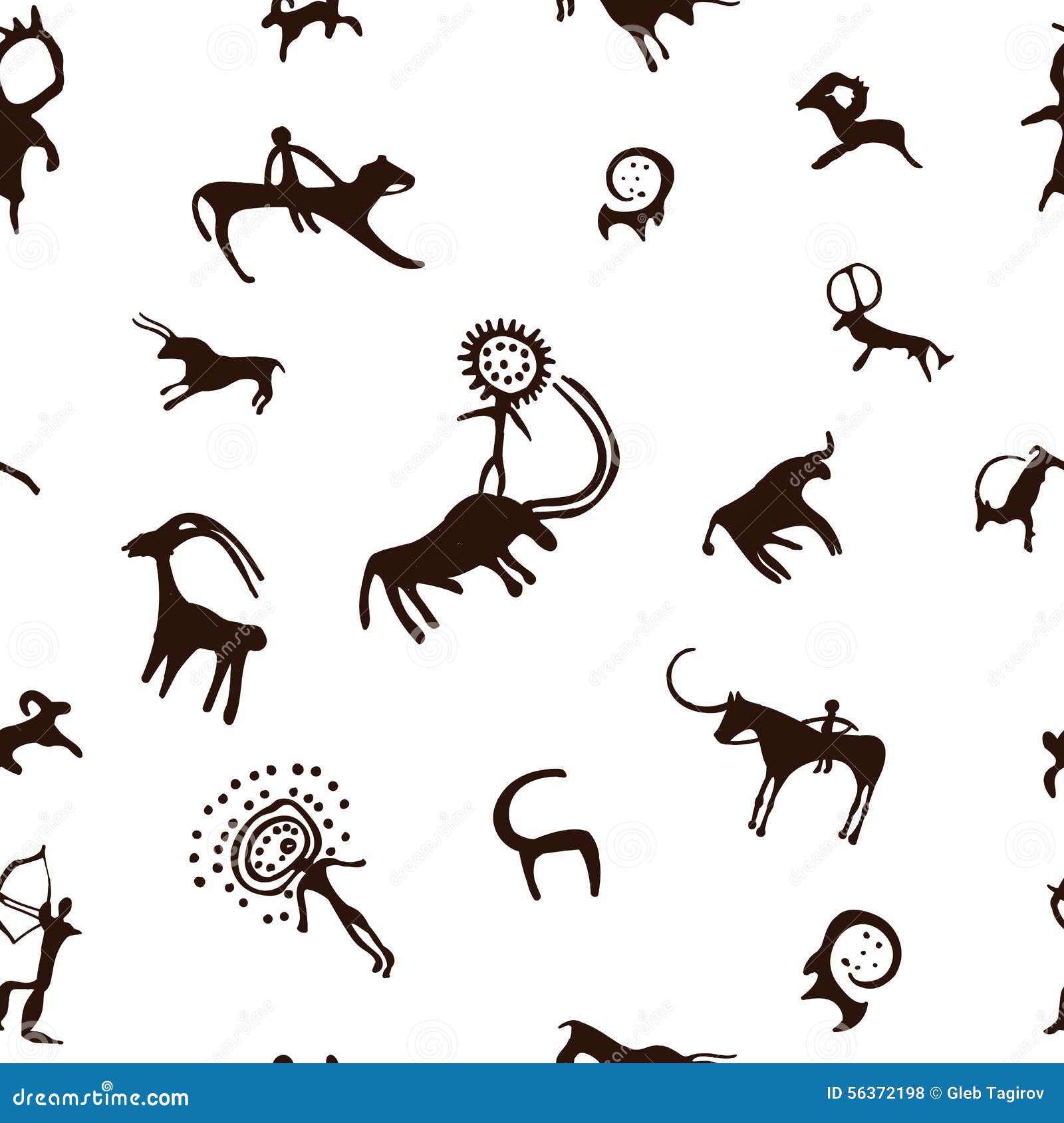 Cave painting stock vector. Illustration of culture, cave - 56372198