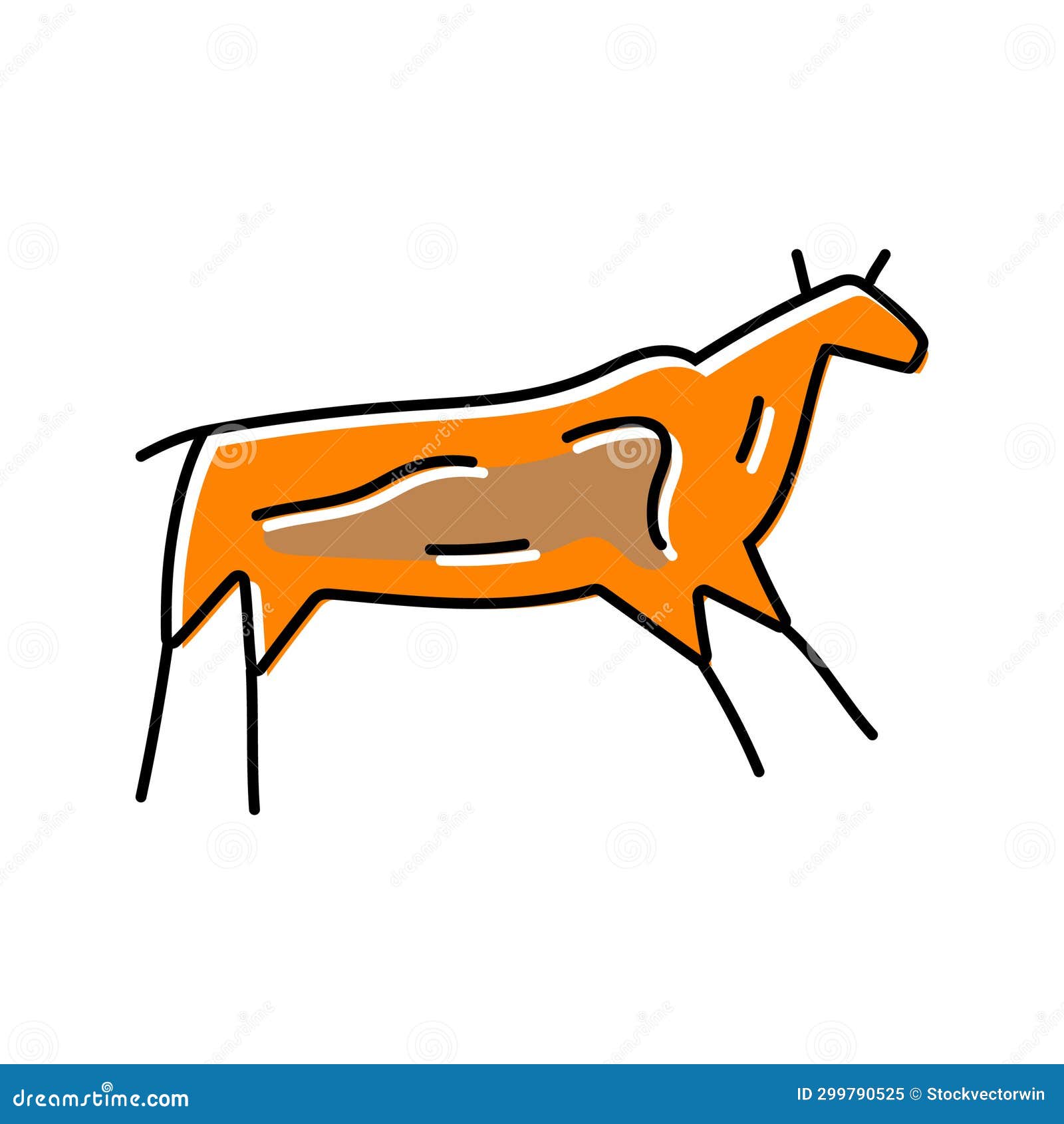 Cave Paintings Human Evolution Color Icon Illustration Stock ...