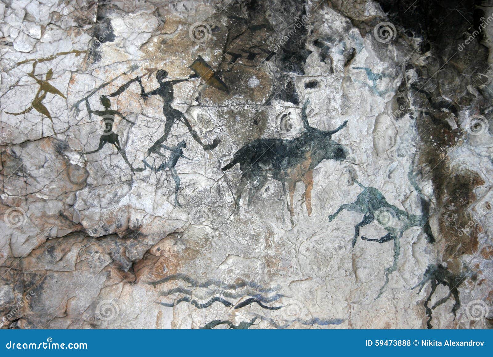 Cave Paintings of Primitive Man Stock Photo - Image of cave, painting ...