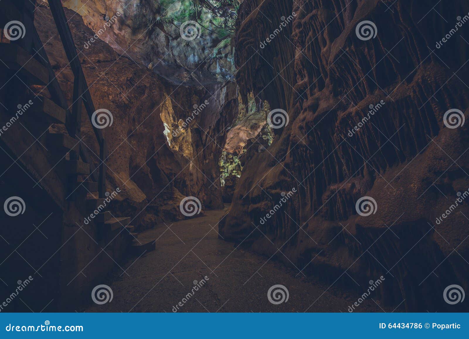 Cave path stock photo. Image of ancient, wall, stalactite - 64434786