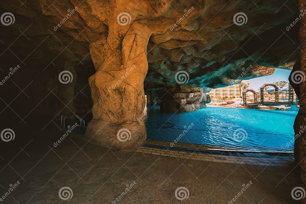 Cave Pool of a Hotel in Hurghada, Egypt. Editorial Image - Image of ...