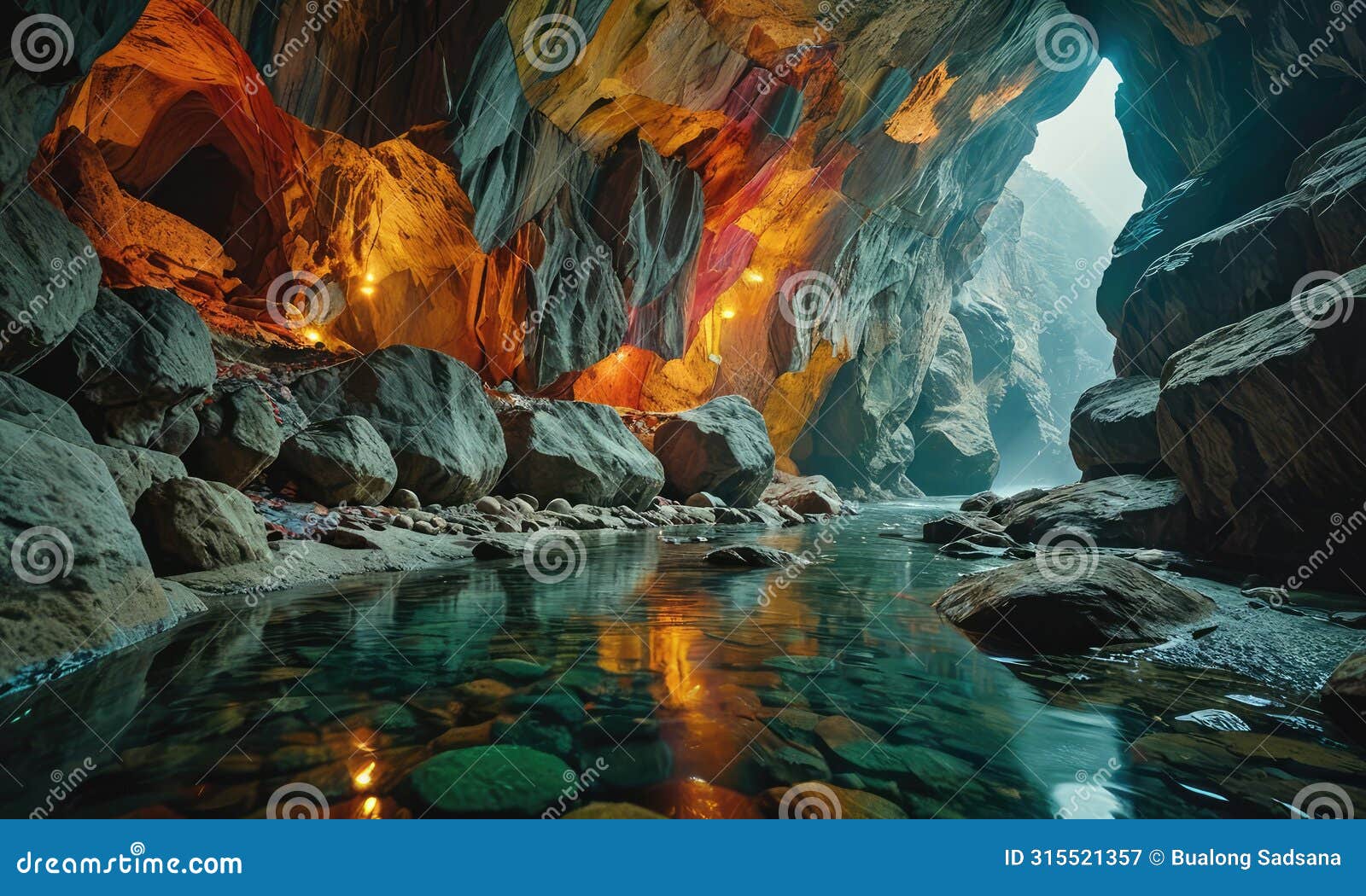 Vibrant Ice Cave Formations Royalty-Free Stock Photo | CartoonDealer ...