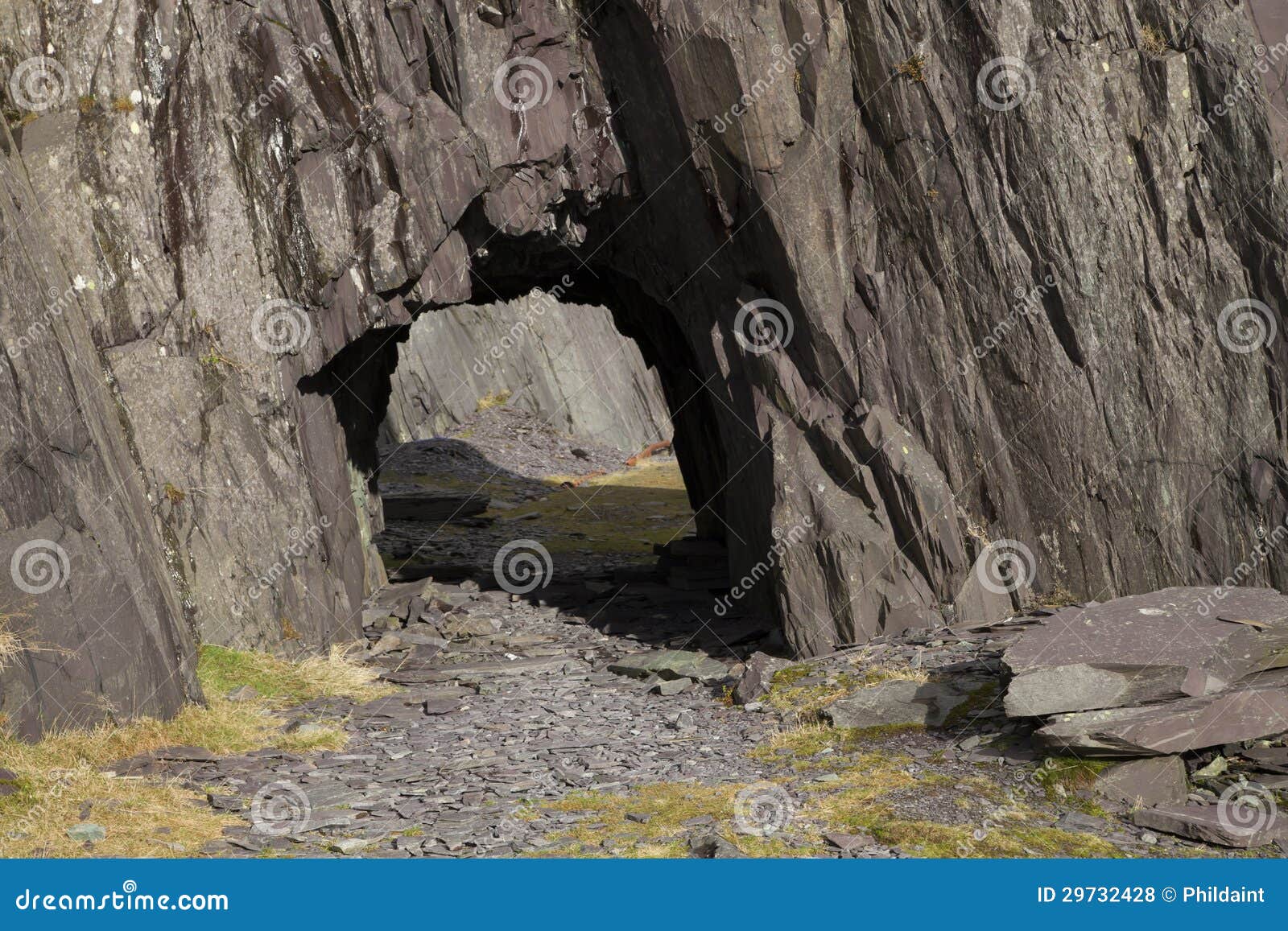 Cave in rock stock photo. Image of plants, dinorwig, nature - 29732428