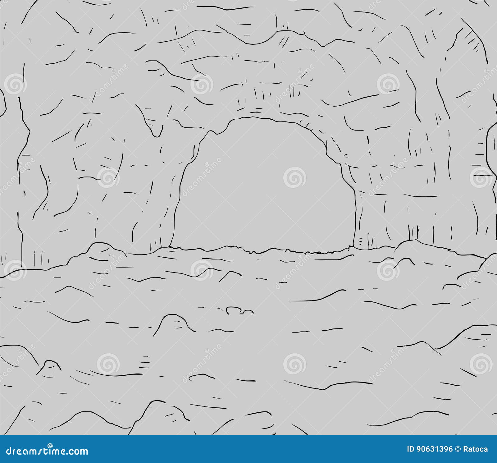 Cave rock illustration stock vector. Illustration of design - 90631396