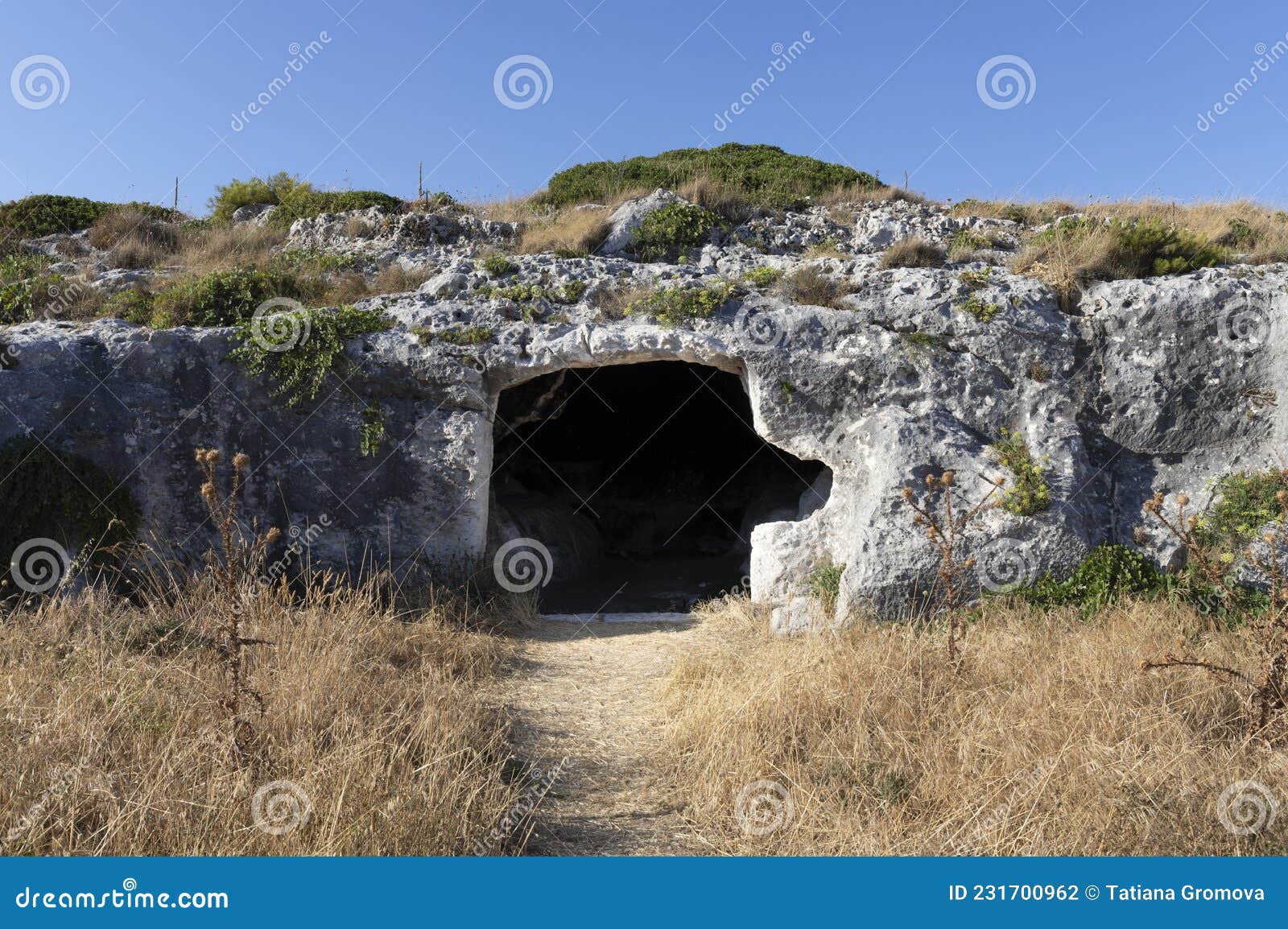 Cave in the Rock. Rectangular Shaped Cave in the Rock. Stock Photo ...