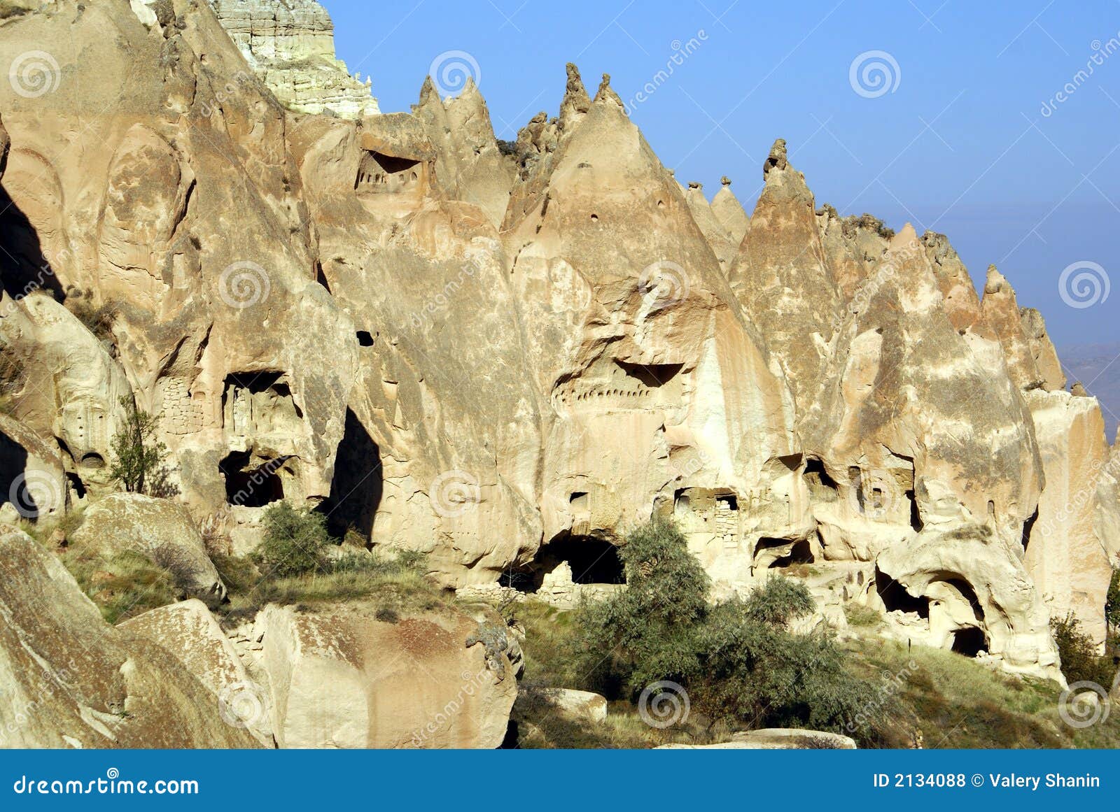 Cave in rock in Zelve stock photo. Image of soft, monk - 2134088