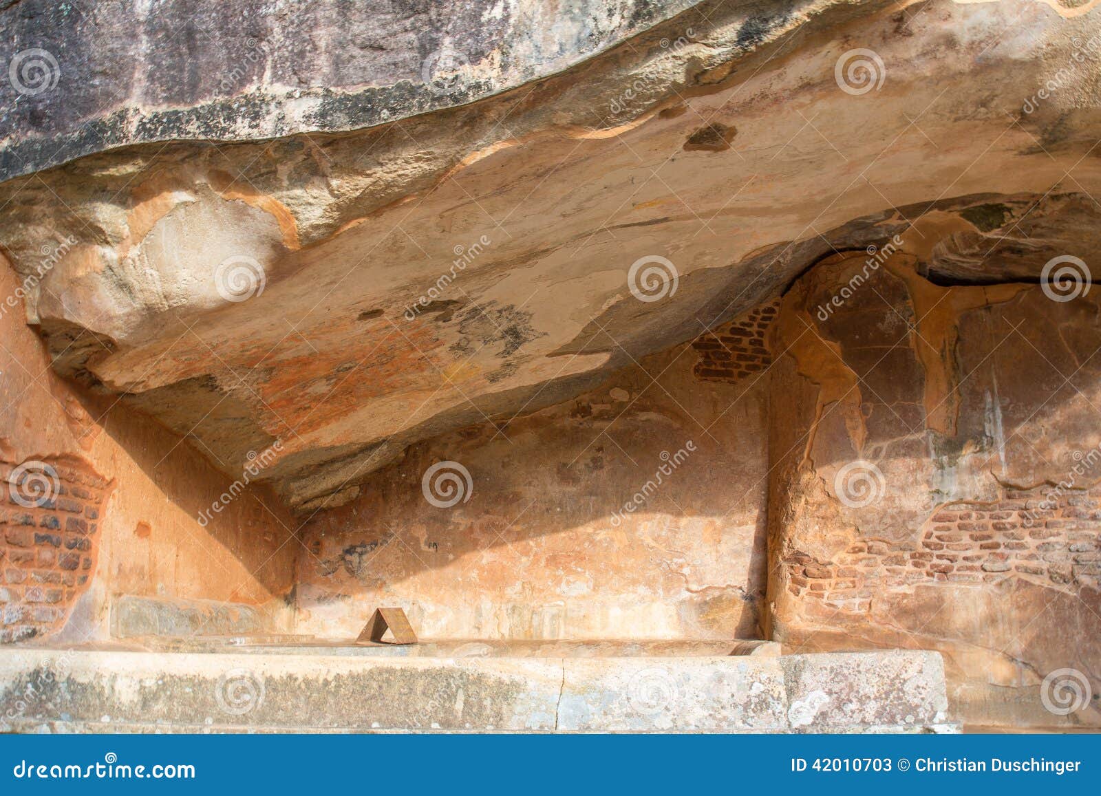 Cave at the Sigiriya Rock in Sri Lanka Stock Image - Image of blue ...