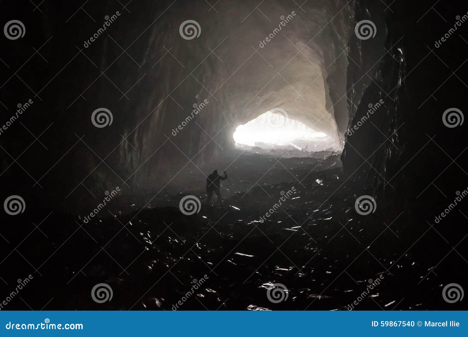 Cave stock photo. Image of landscape, human, nature, deep - 59867540