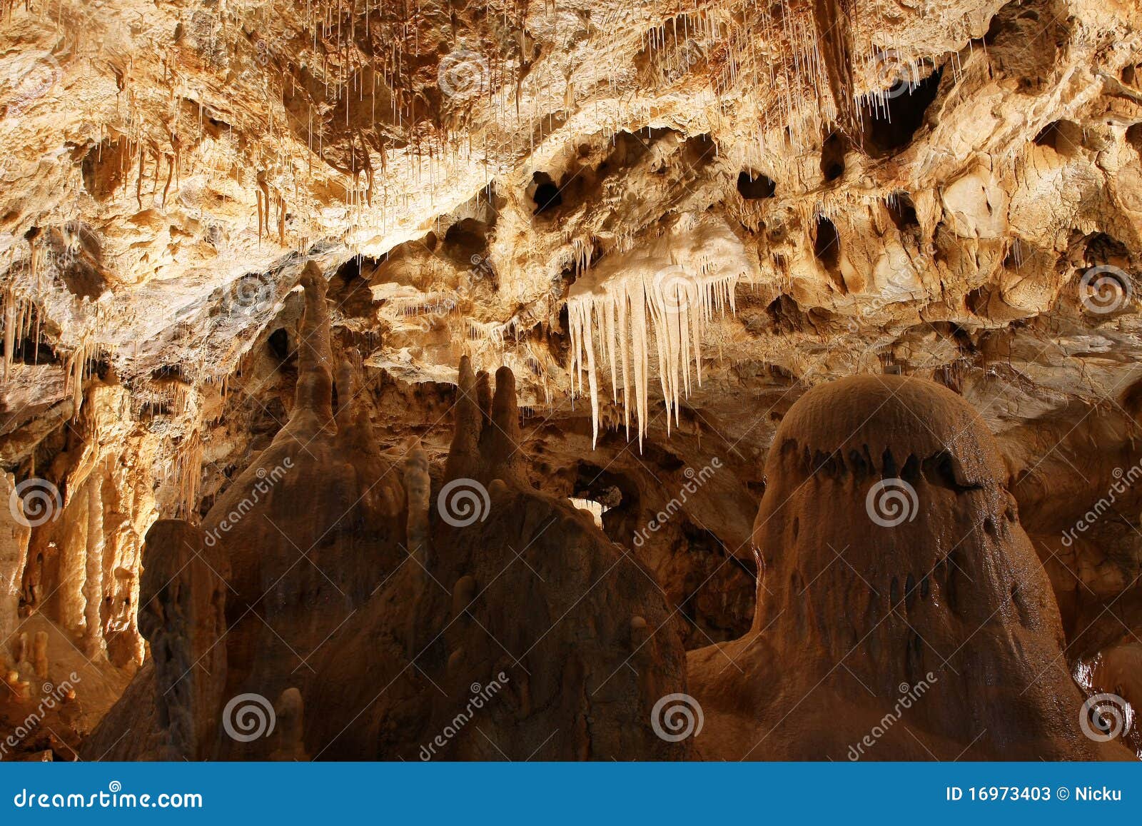 Cave stalactites stock image. Image of underground, mineral - 16973403