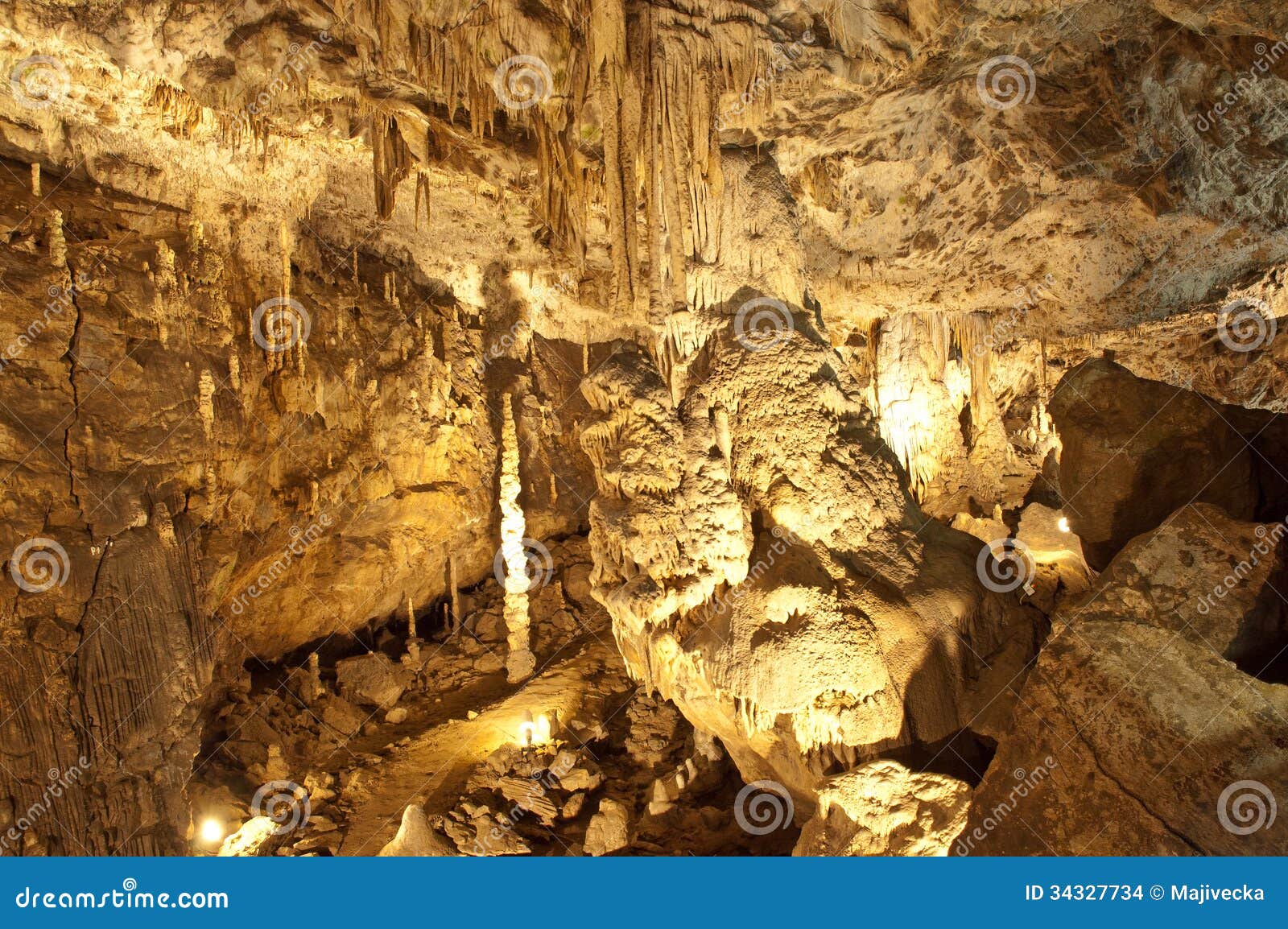 Cave with stalactites stock photo. Image of caves, natural - 34327734