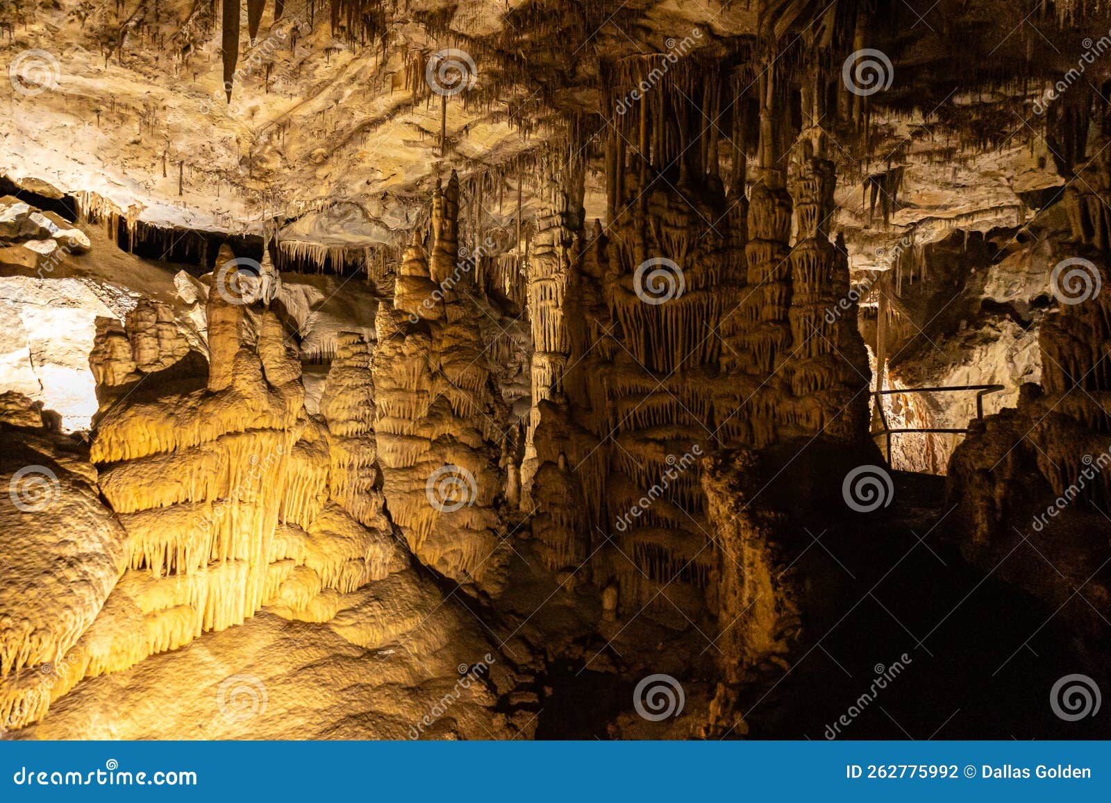 Cave with Stalactites and Stalagmites Calcium Carbonate Rock Formations ...