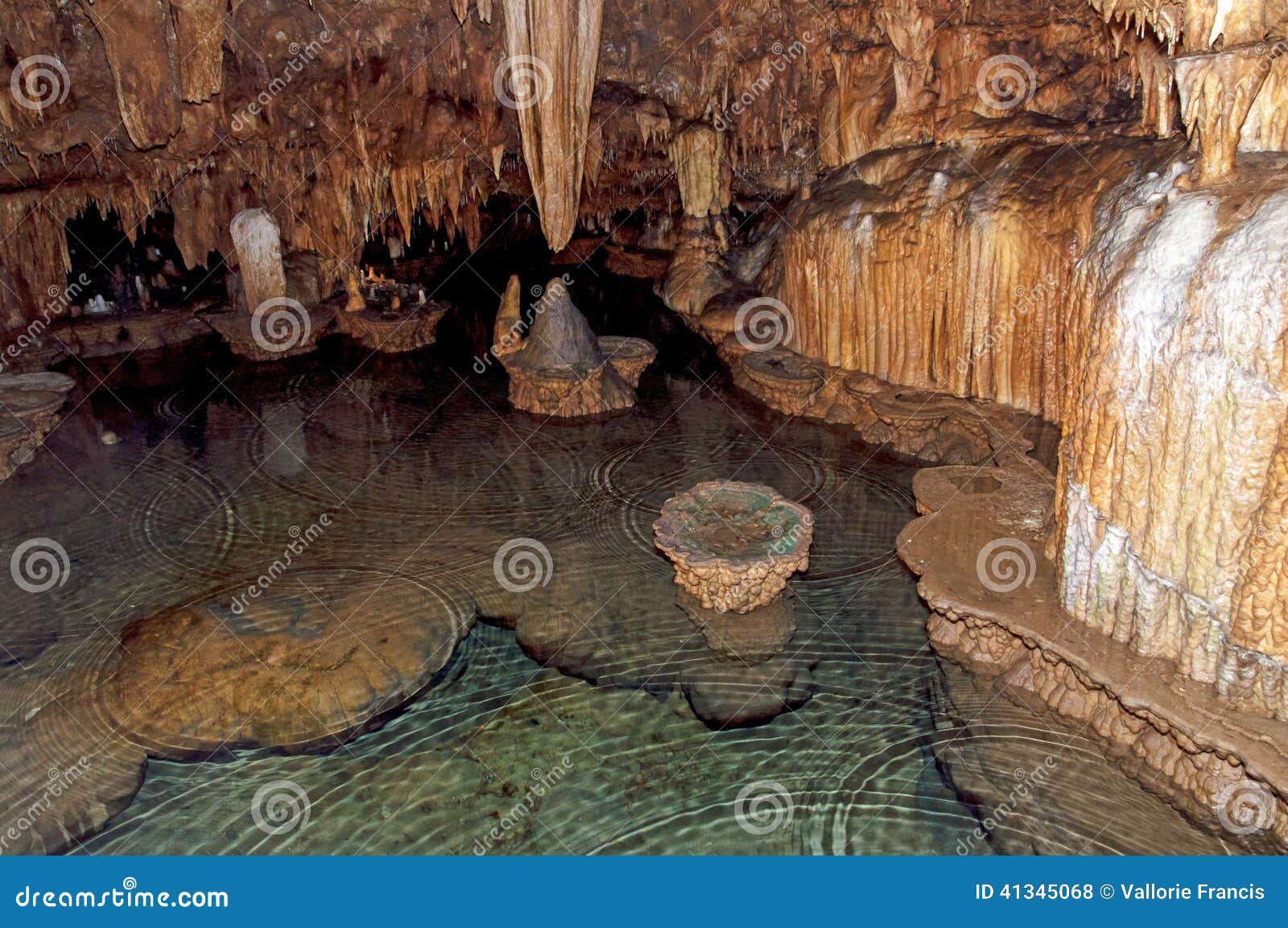 Cavern stock photo. Image of flowstone, minerals, water - 41345068