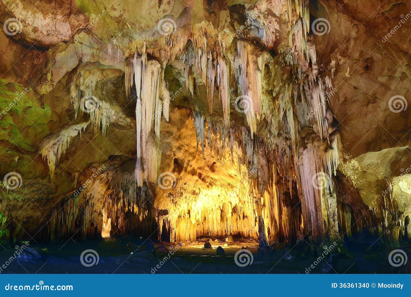 Cave with Stalactites and Stalagmites Stock Photo - Image of geology ...
