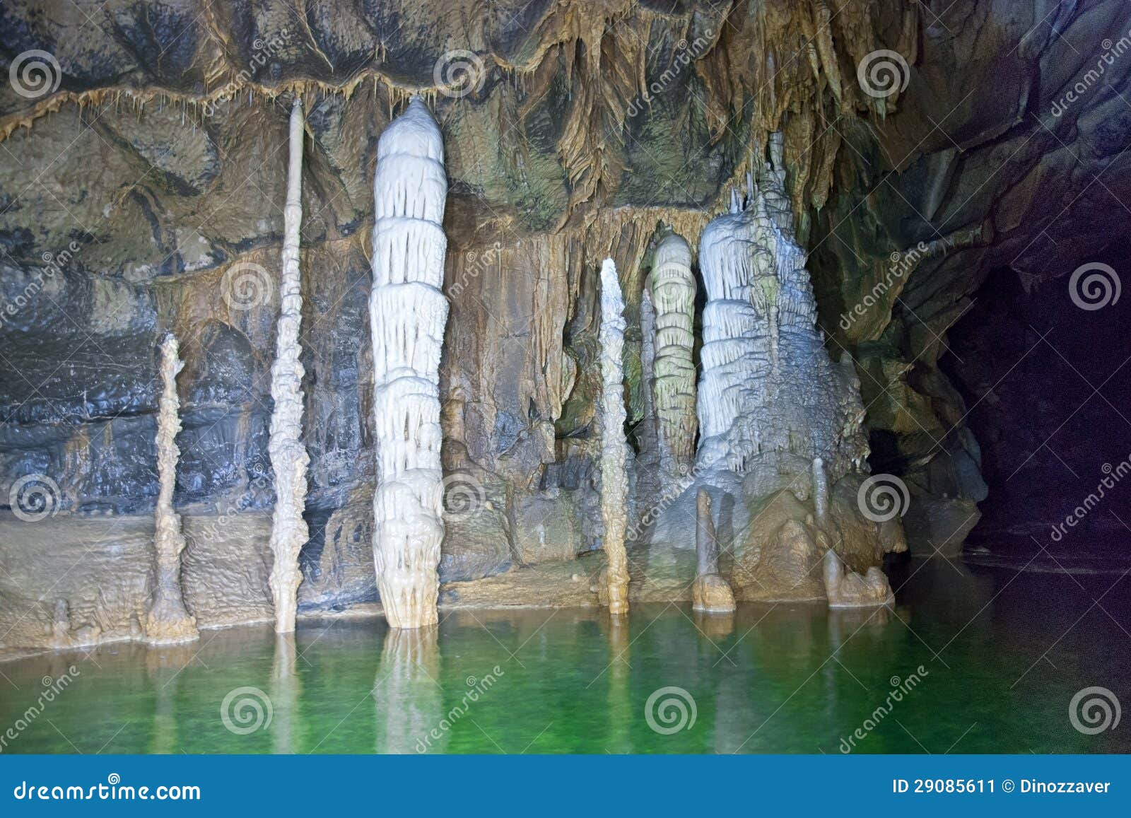 Cave with Stalagmites and Stalactites Stock Image - Image of hole ...