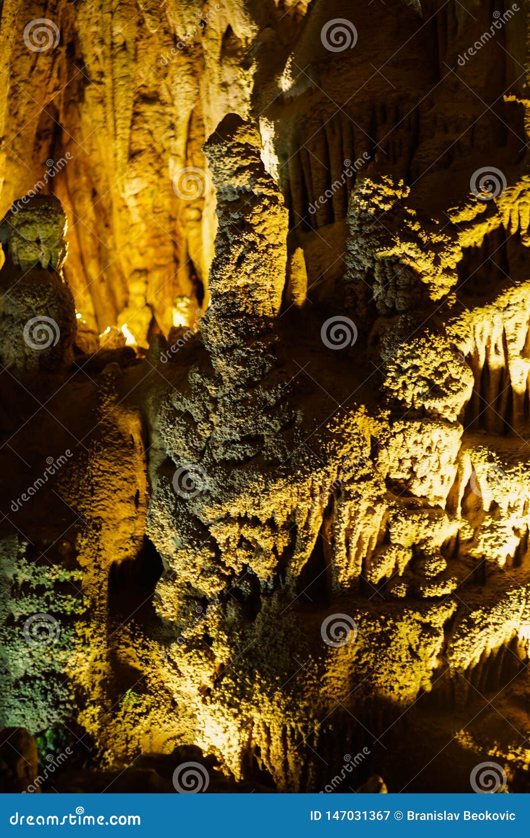 Cave with Stalagmites and Stalactites Below the Surface Stock Image ...