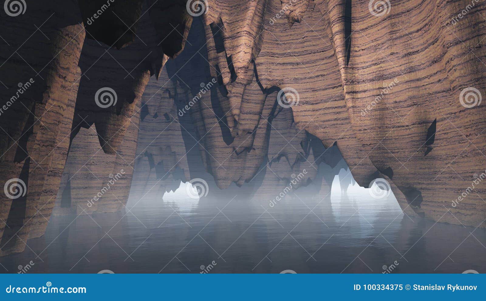 Cave. Underground rooms stock illustration. Illustration of glowworm ...
