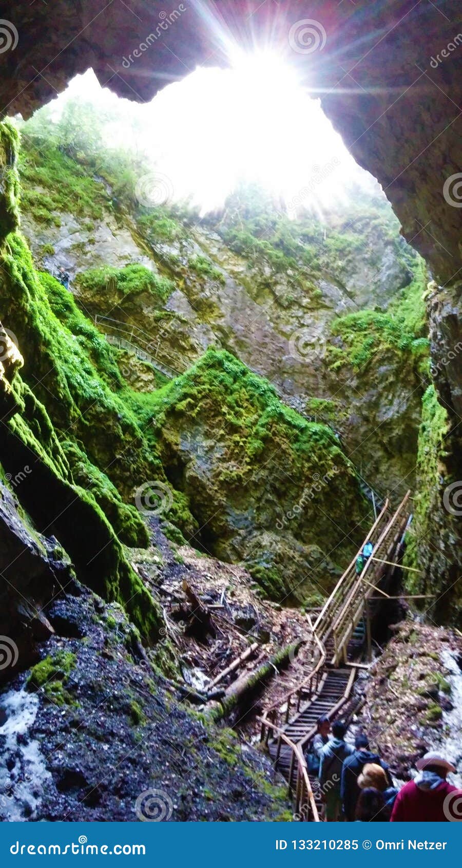 Cave View with a Flash of Light Stock Image - Image of background, park ...