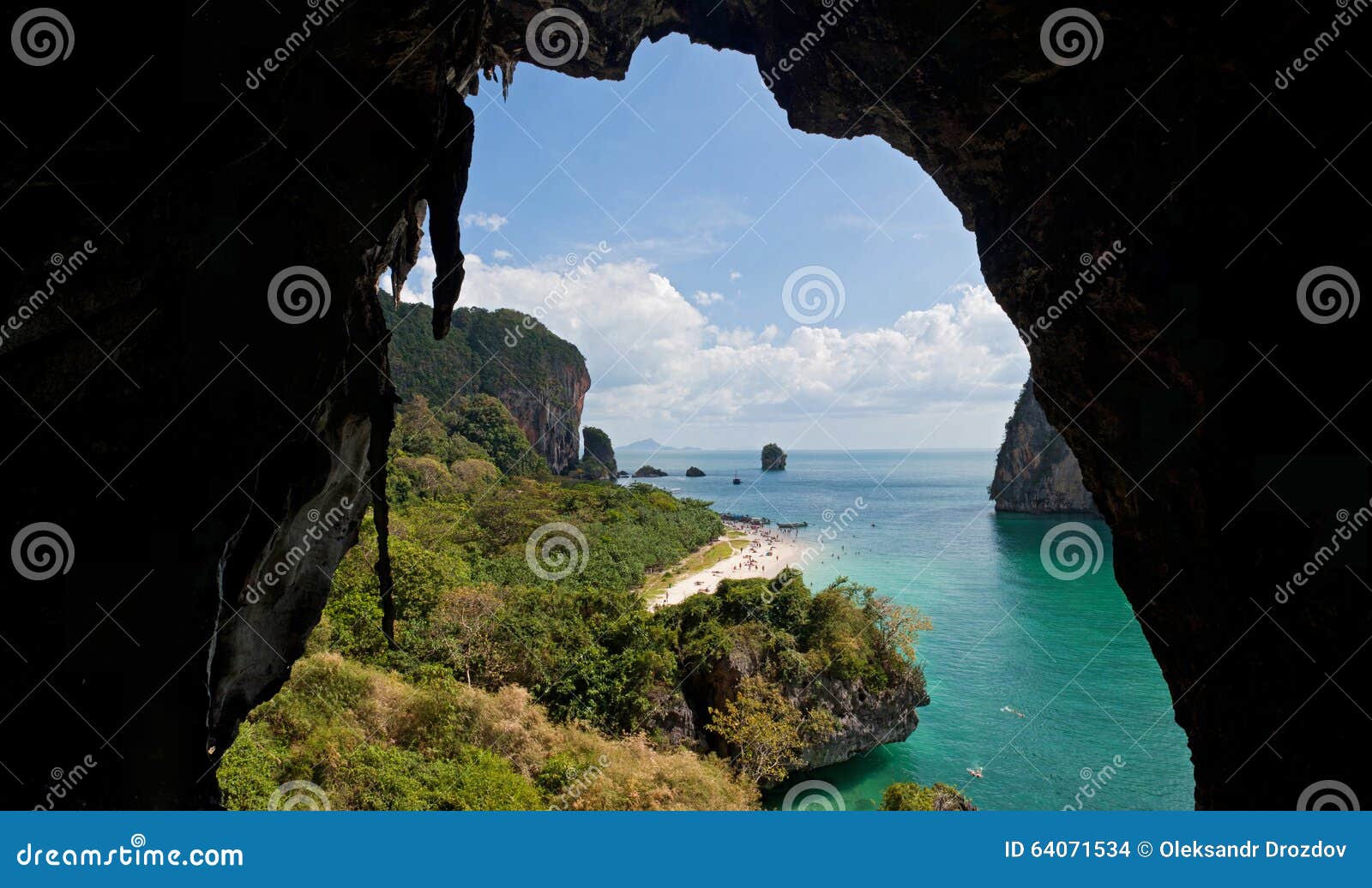 Cave view stock photo. Image of scene, beauty, seascape - 64071534