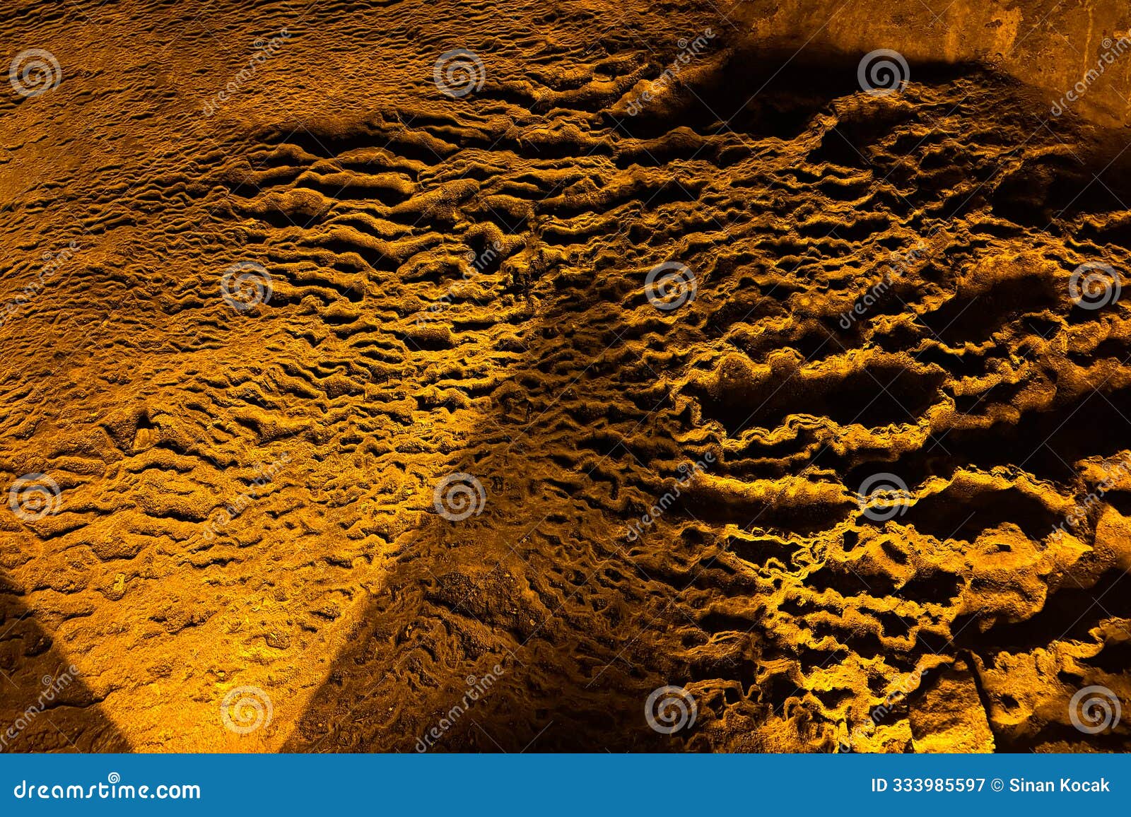 Cave Wall with Light, Interior of the Beautiful Cave, Underground ...