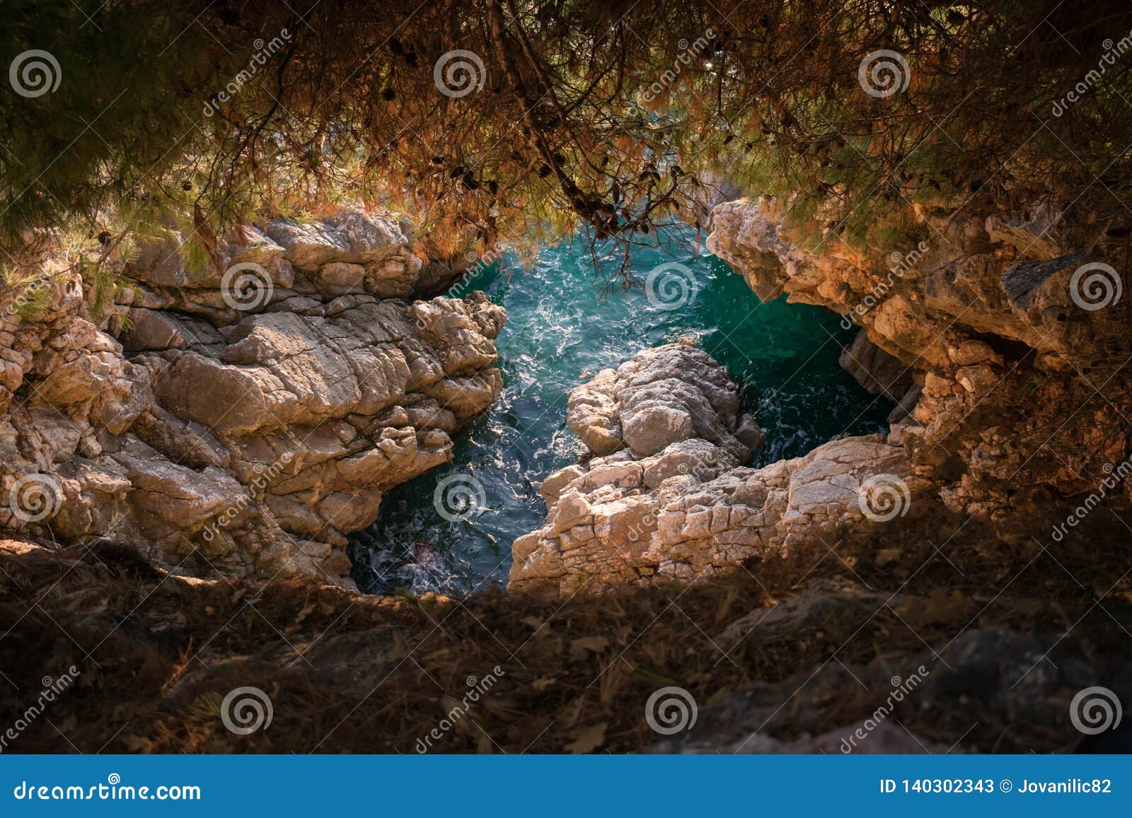 Cave in the Water, Cave Window Stock Image - Image of view, nature ...