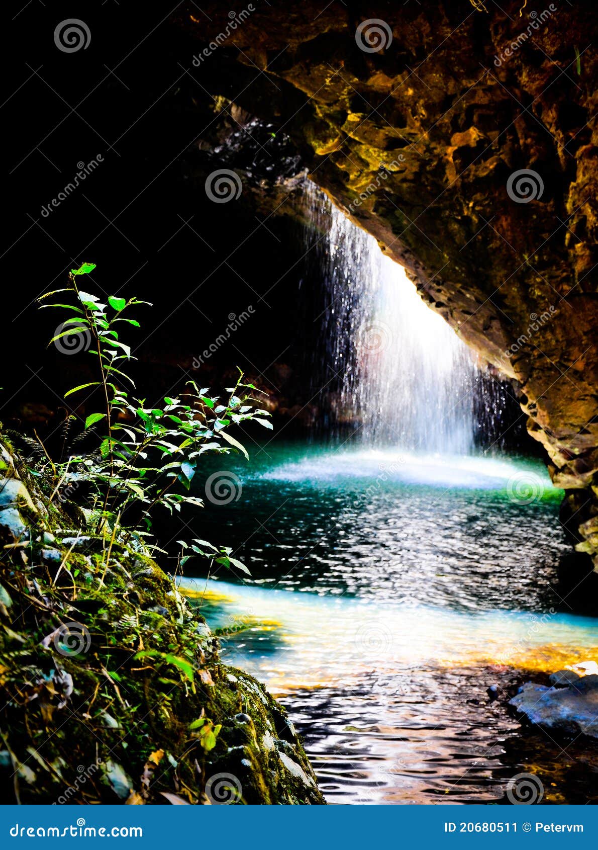 Cave Waterfall stock image. Image of swim, natural, park - 20680511