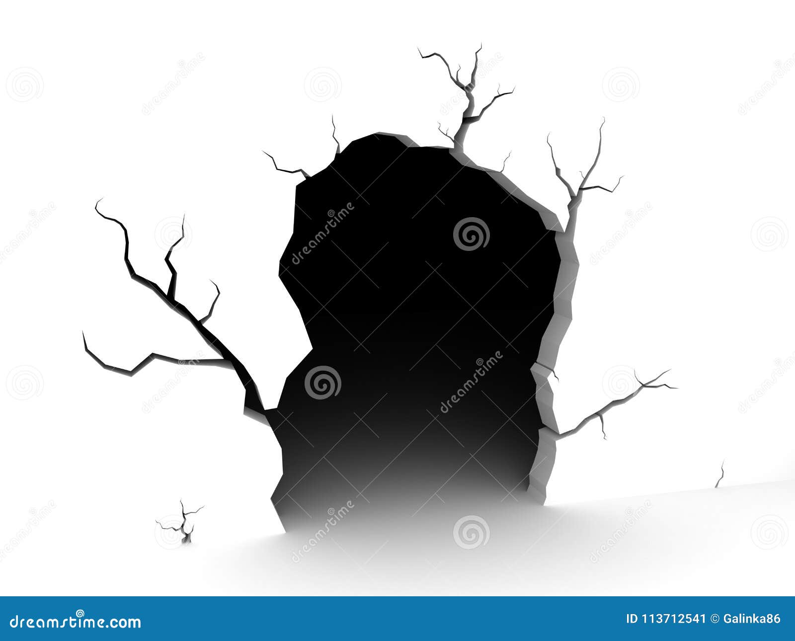 Cave on a White Background. Stock Illustration - Illustration of dark ...