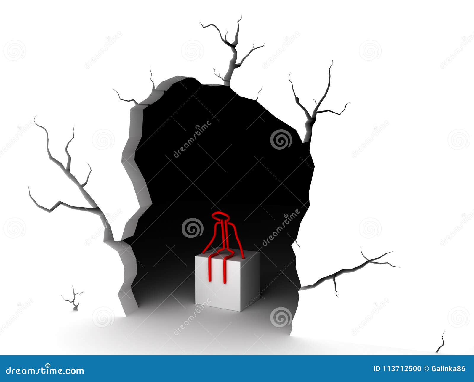 Cave on a White Background. Stock Illustration - Illustration of ...