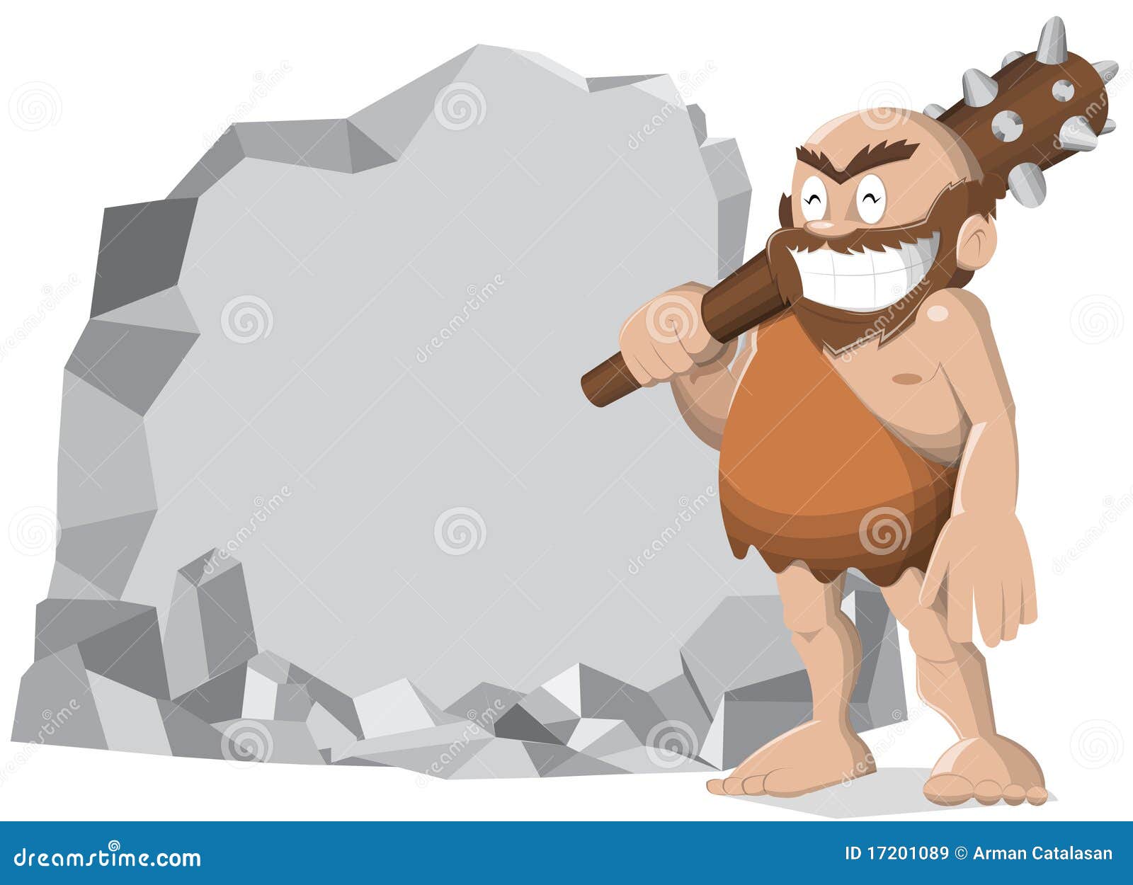 Caveman stock vector. Illustration of funny, male, ancient - 17201089