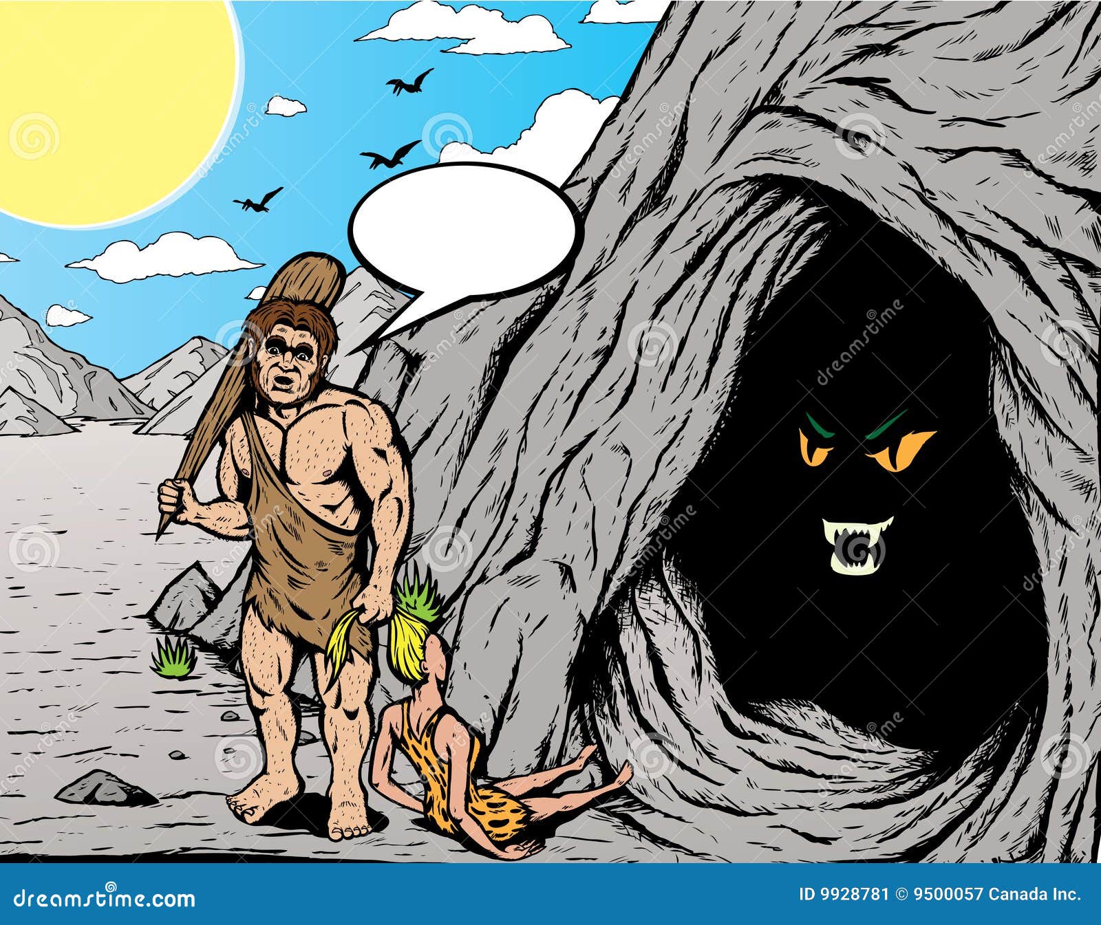 Caveman stock vector. Illustration of knocked, dating - 9928781