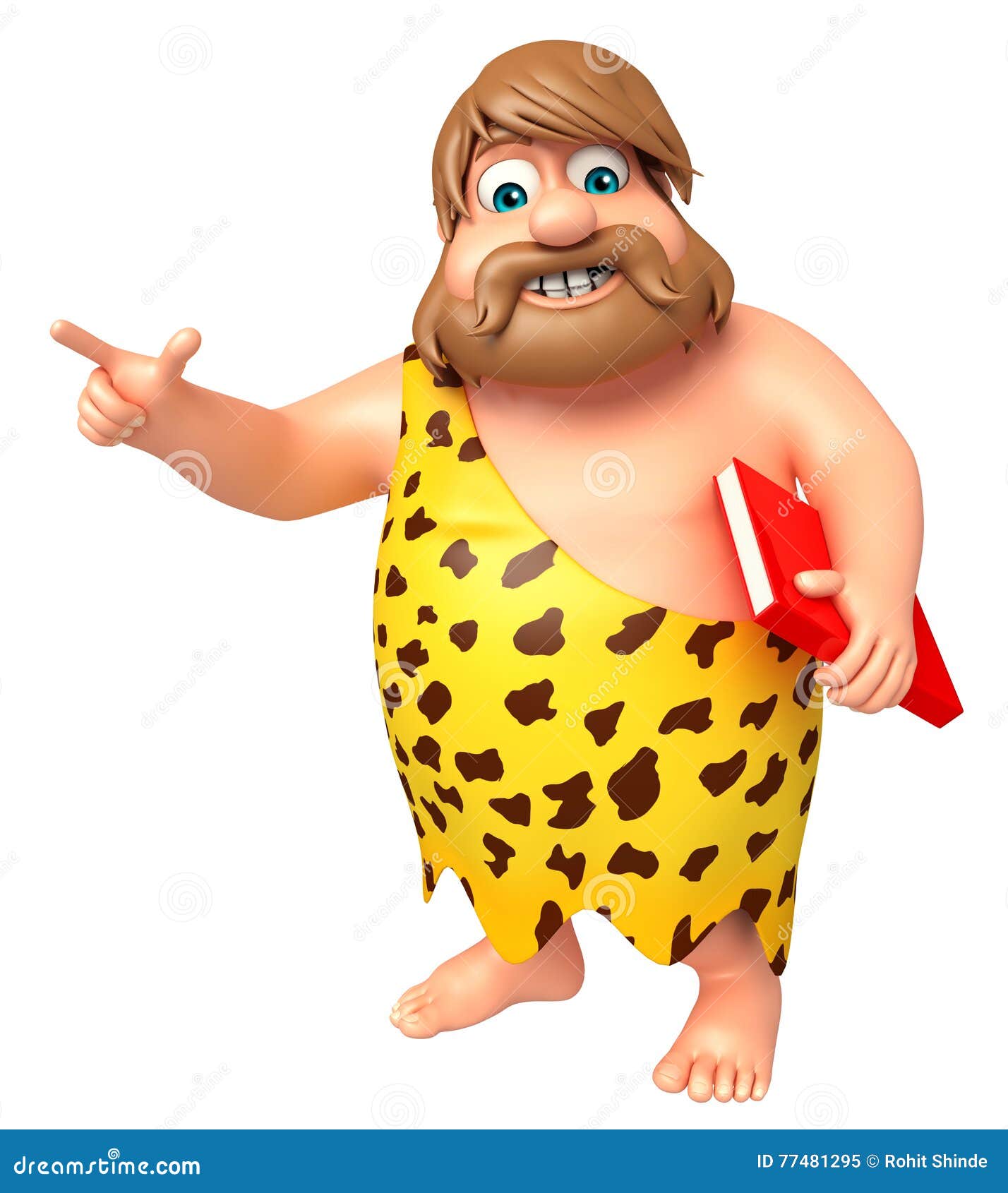 Caveman with Book stock illustration. Illustration of history - 77481295