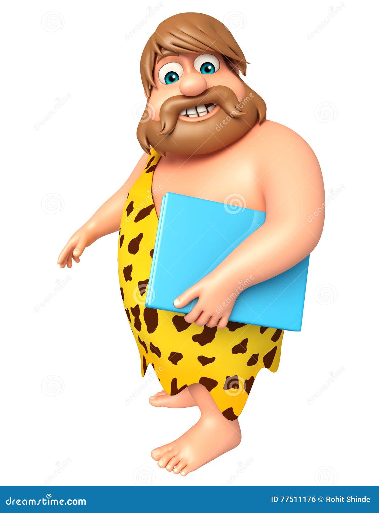Caveman with Book stock illustration. Illustration of history - 77511176