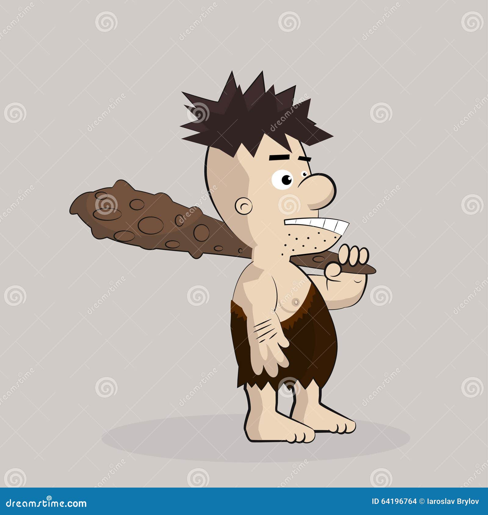 Caveman Cartoon Character stock vector. Illustration of strong - 64196764