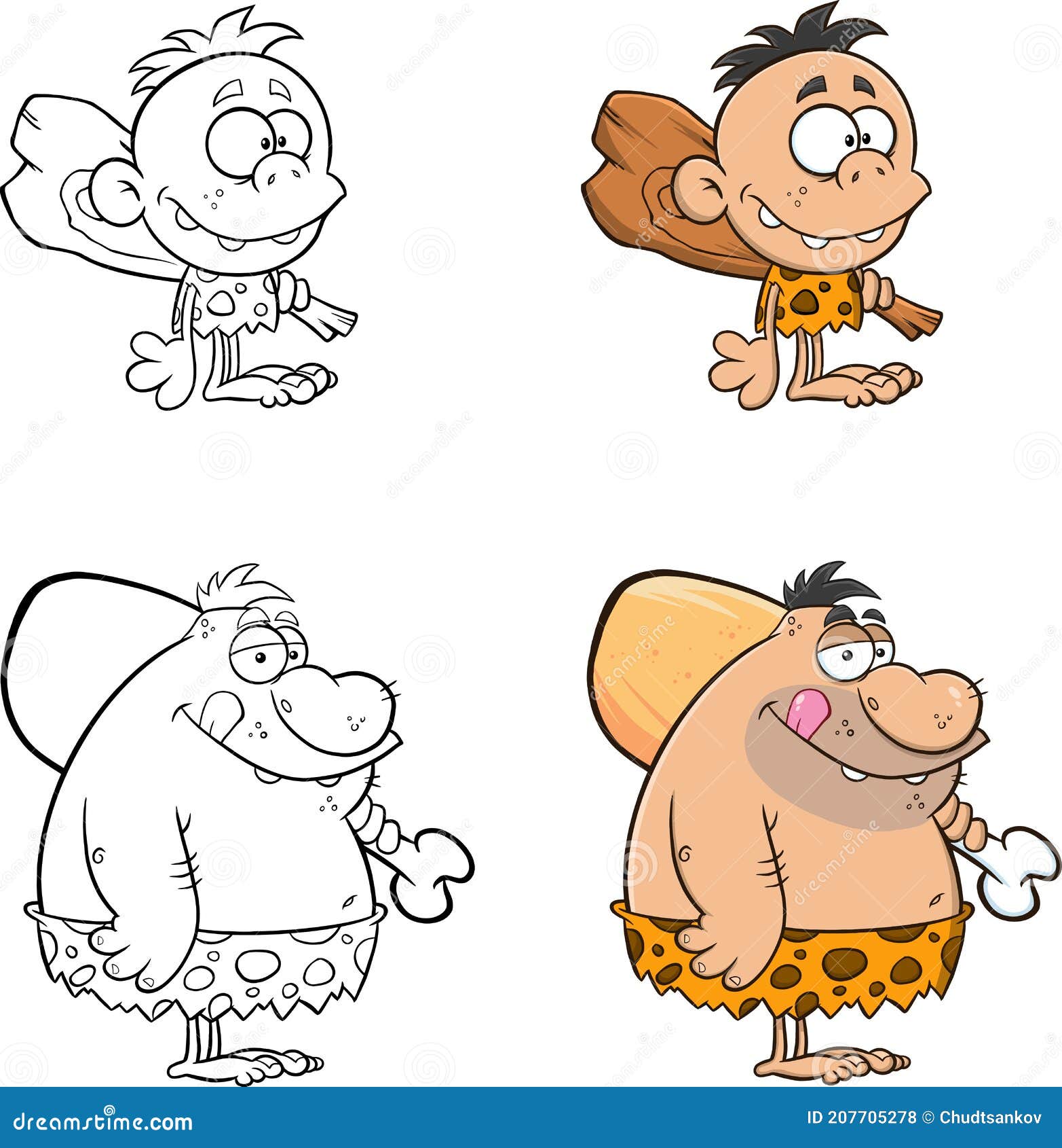 Caveman Cartoon Characters. Vector Collection | CartoonDealer.com ...