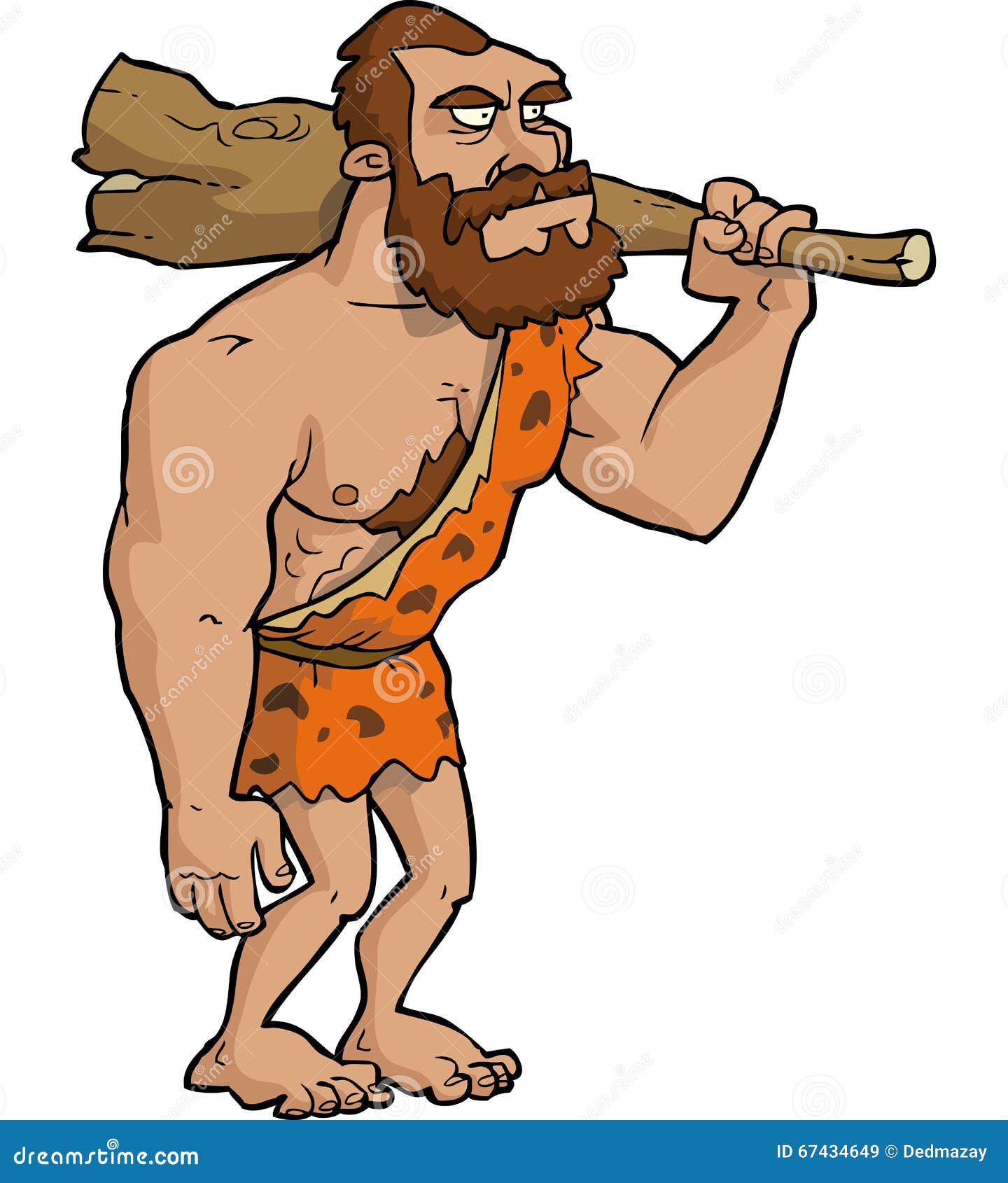 Caveman with club stock vector. Illustration of ancient - 67434649