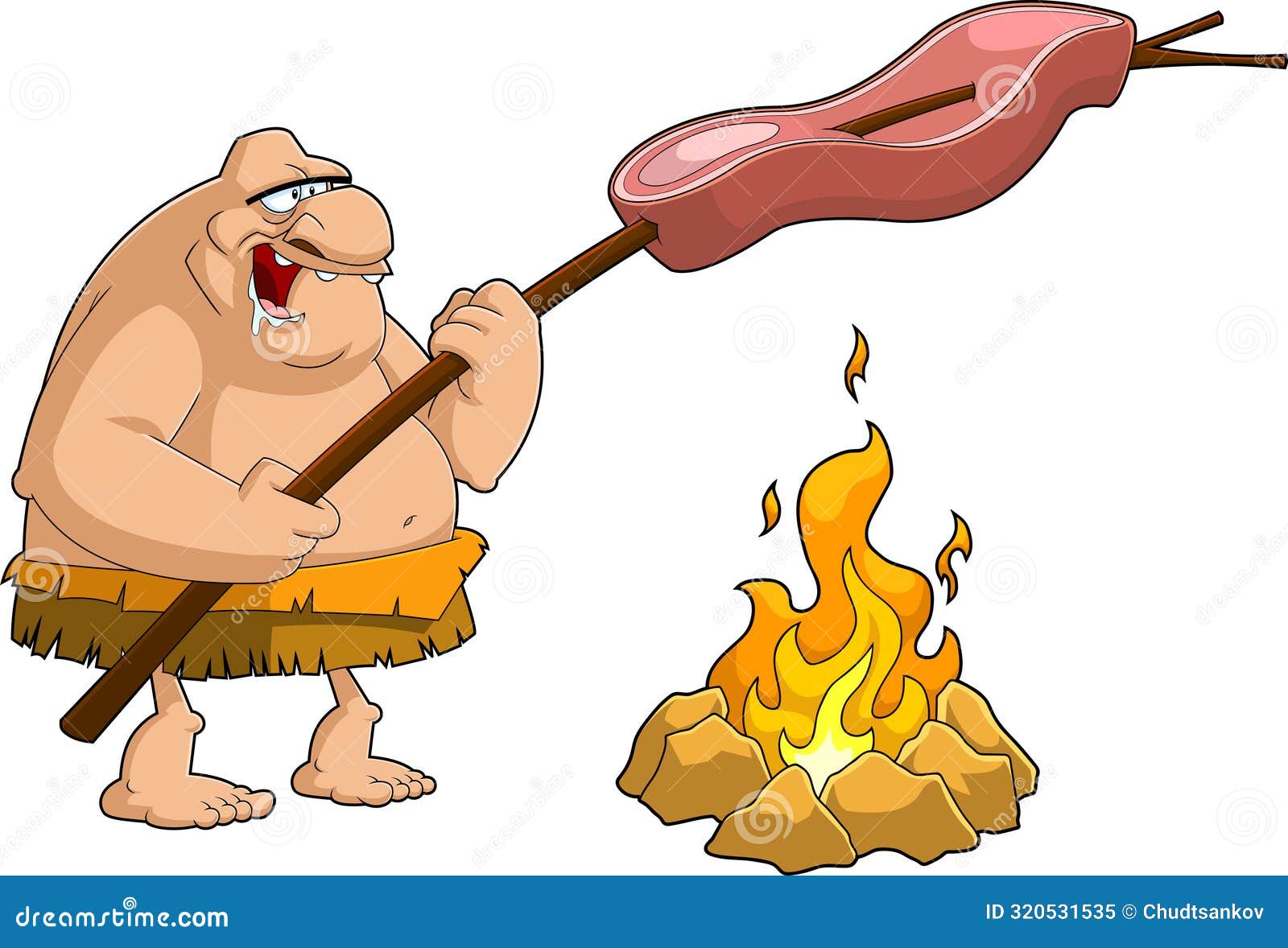 Caveman Stupid Isolated. Prehistoric Man Blunt. Ancient Man Think ...