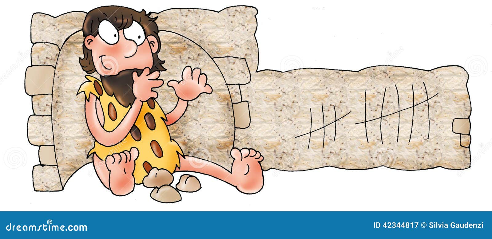 Caveman counts. stock illustration. Illustration of butterflies - 42344817