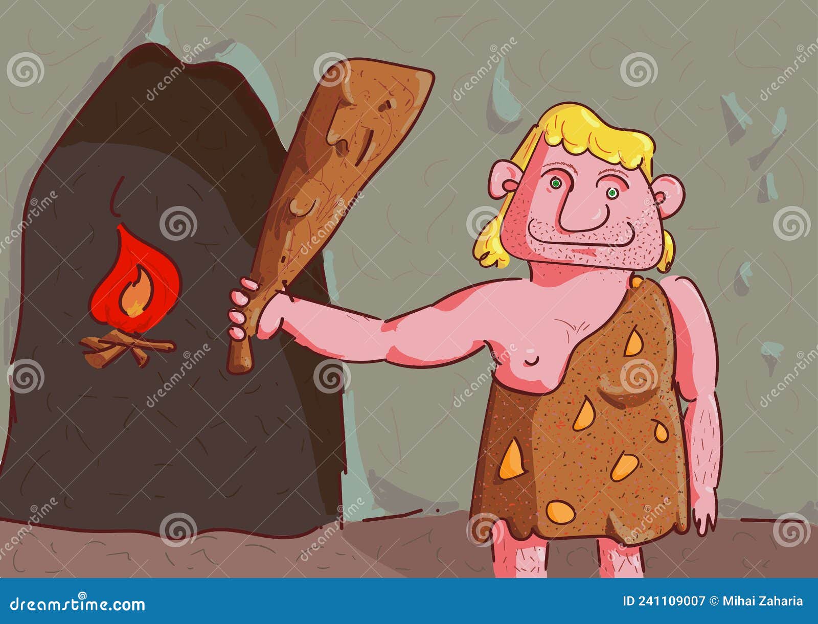 Caveman - Digital Illustration Stock Illustration - Illustration of ...