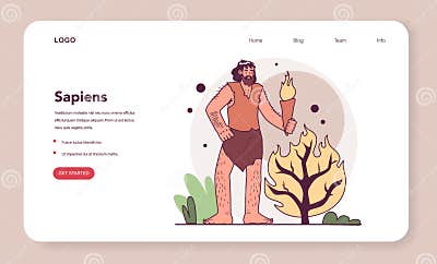 Caveman Discovering Fire. Controlled Use of Fire for Cooking, Planting ...