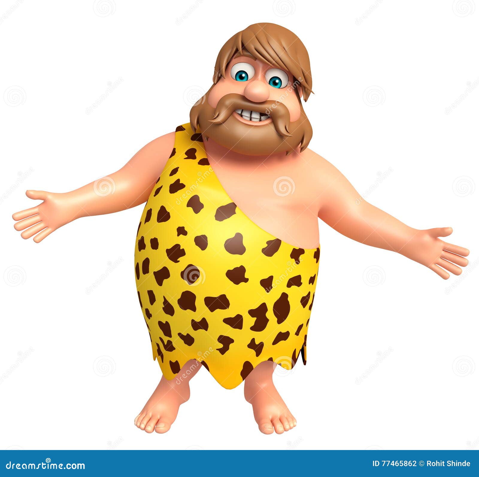 Caveman with Funny pose stock illustration. Illustration of barbarian ...