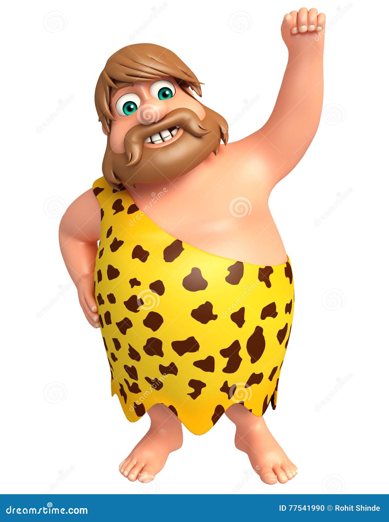Caveman with Funny pose stock illustration. Illustration of javelin ...