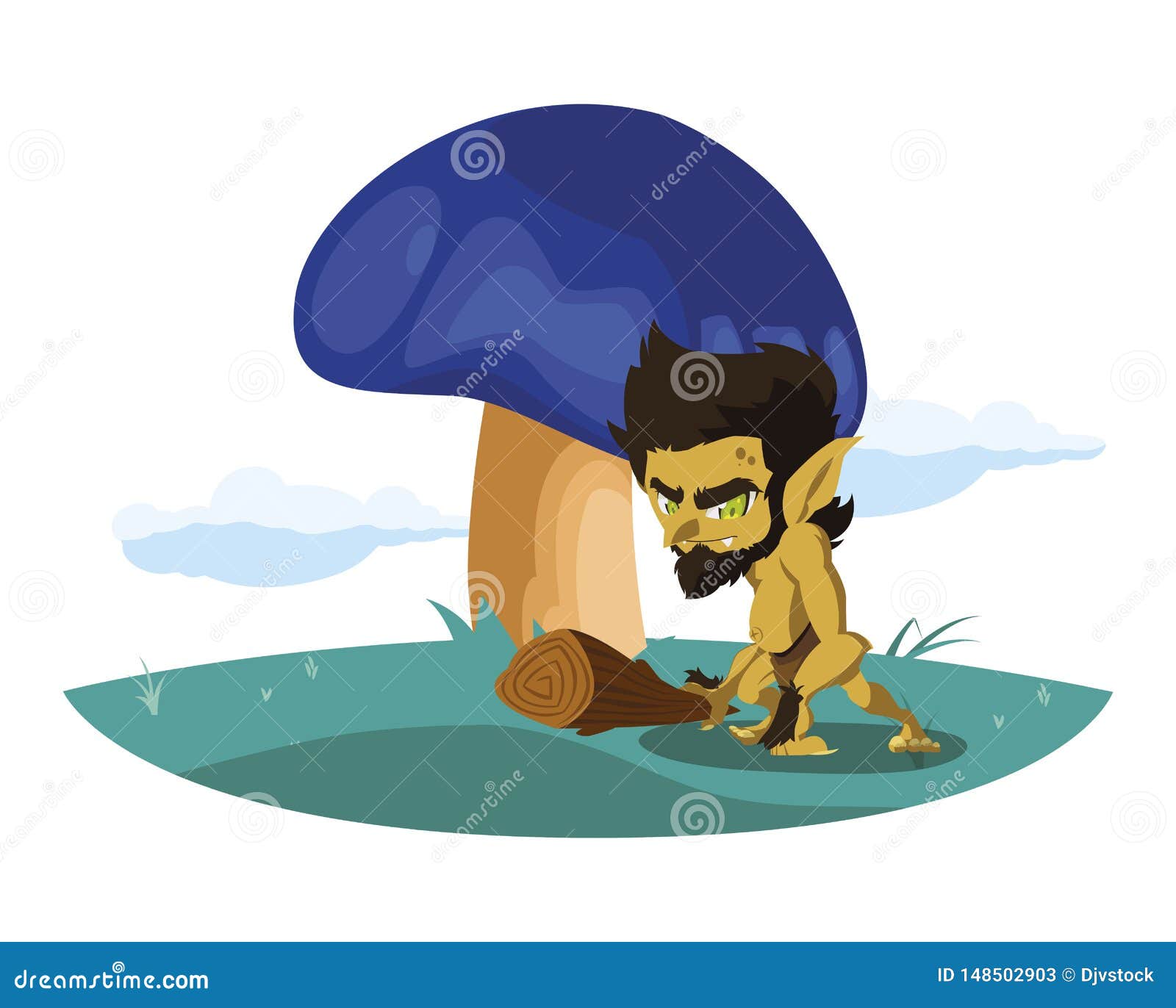 Caveman Gnome in the Camp Magic Character Stock Illustration ...