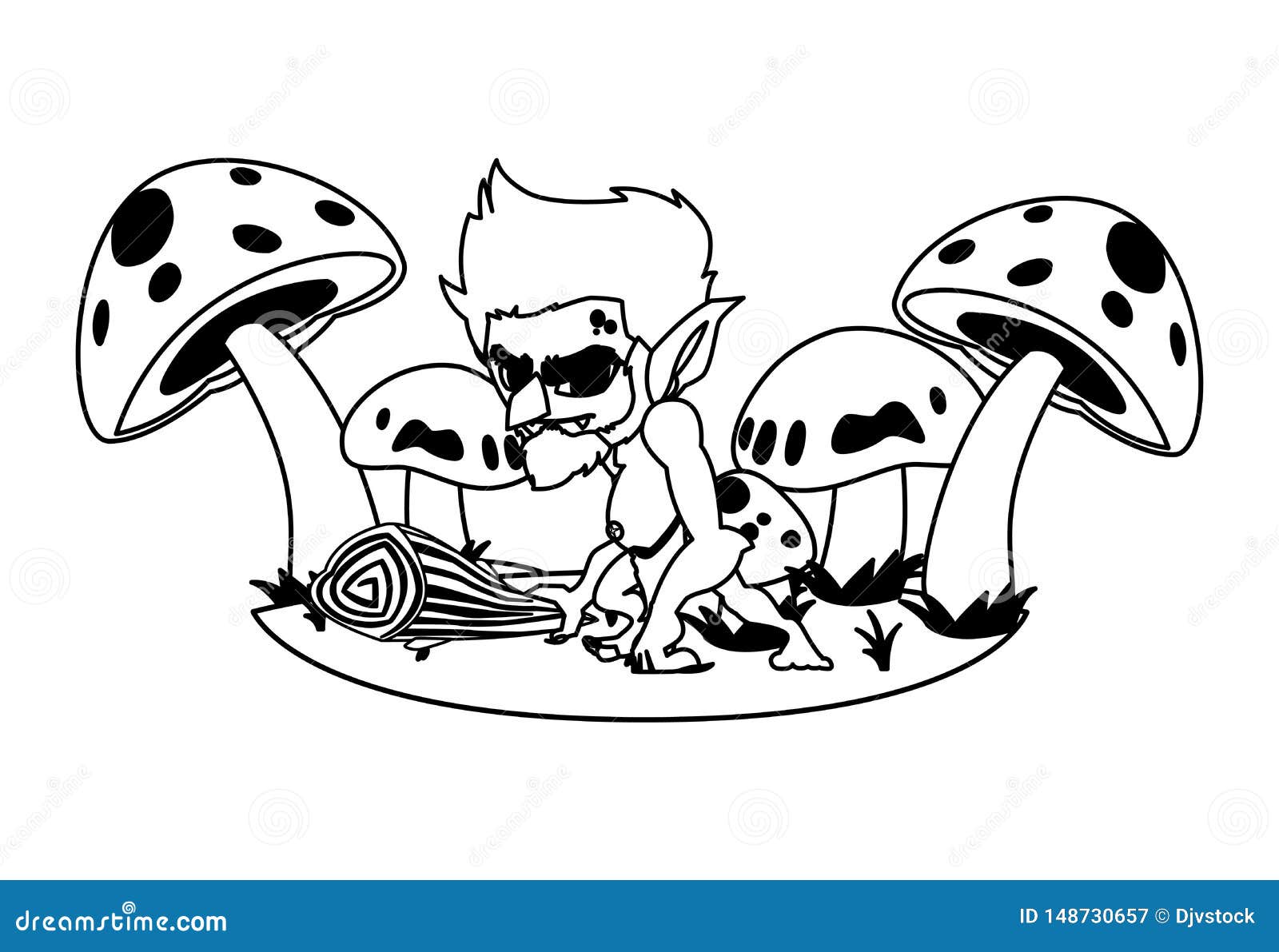 Caveman Gnome in the Camp Magic Character Stock Illustration ...