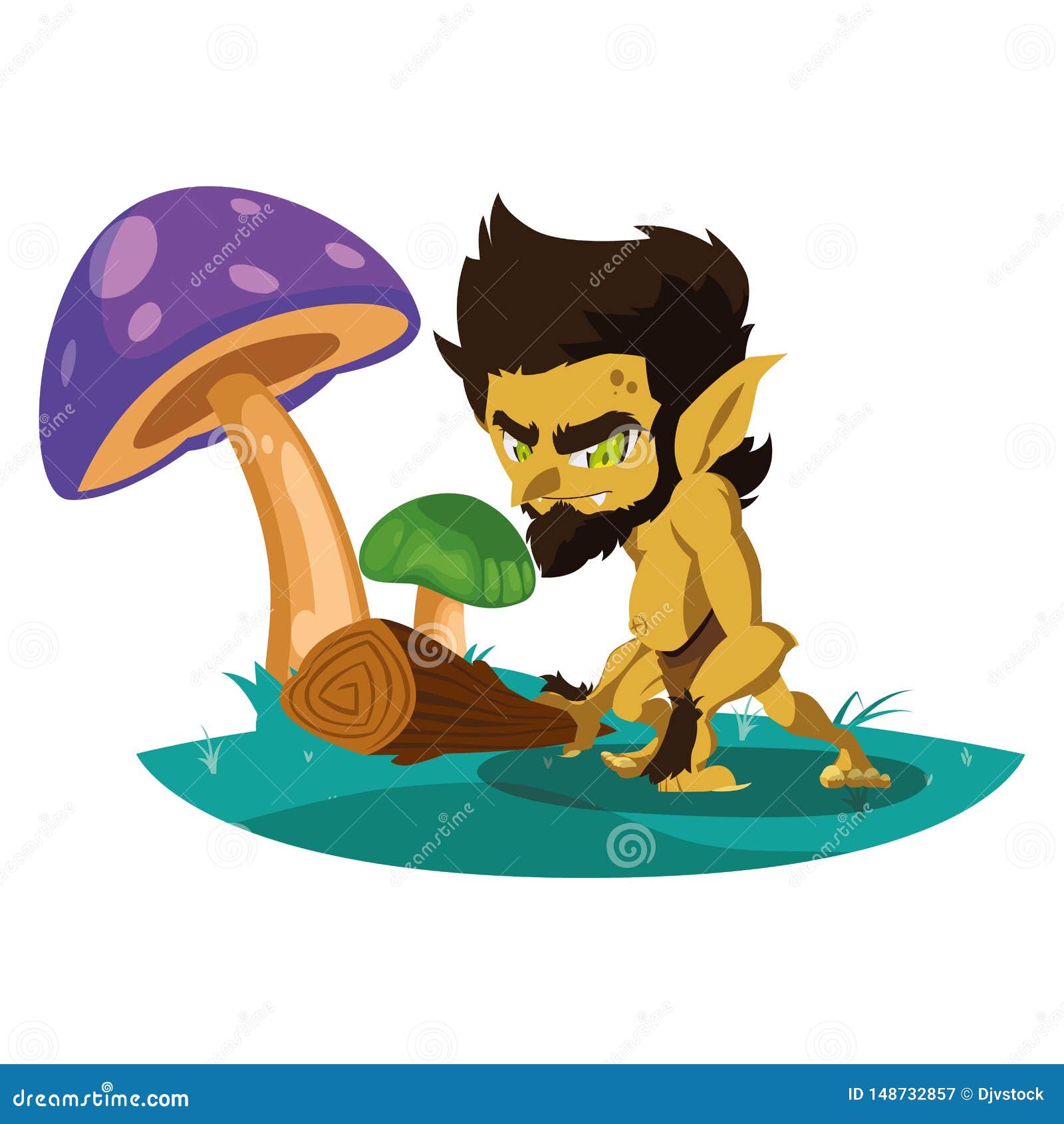 Caveman Gnome in the Camp Magic Character Stock Illustration ...